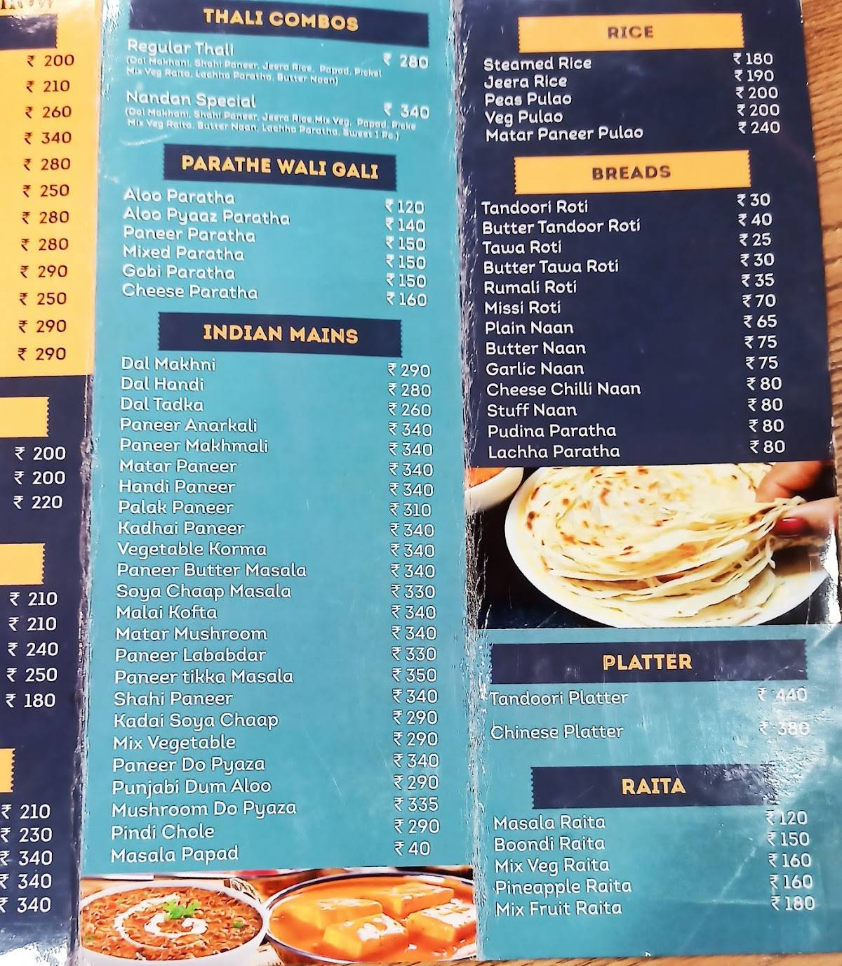 Menu at Nandan Sweets Bakery and Restaurant, Moradabad