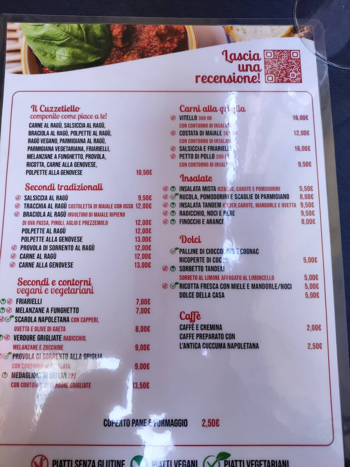 Menu at Tandem - Via Paladino restaurant, Naples, Via Giovanni Paladino