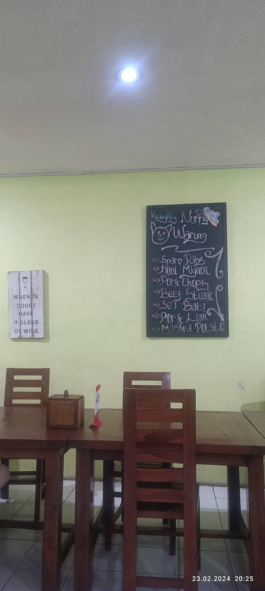 Menu at Naughty Nuri's Ribs Bali restaurant, Kuta Selatan, Jl. Toyaning ...