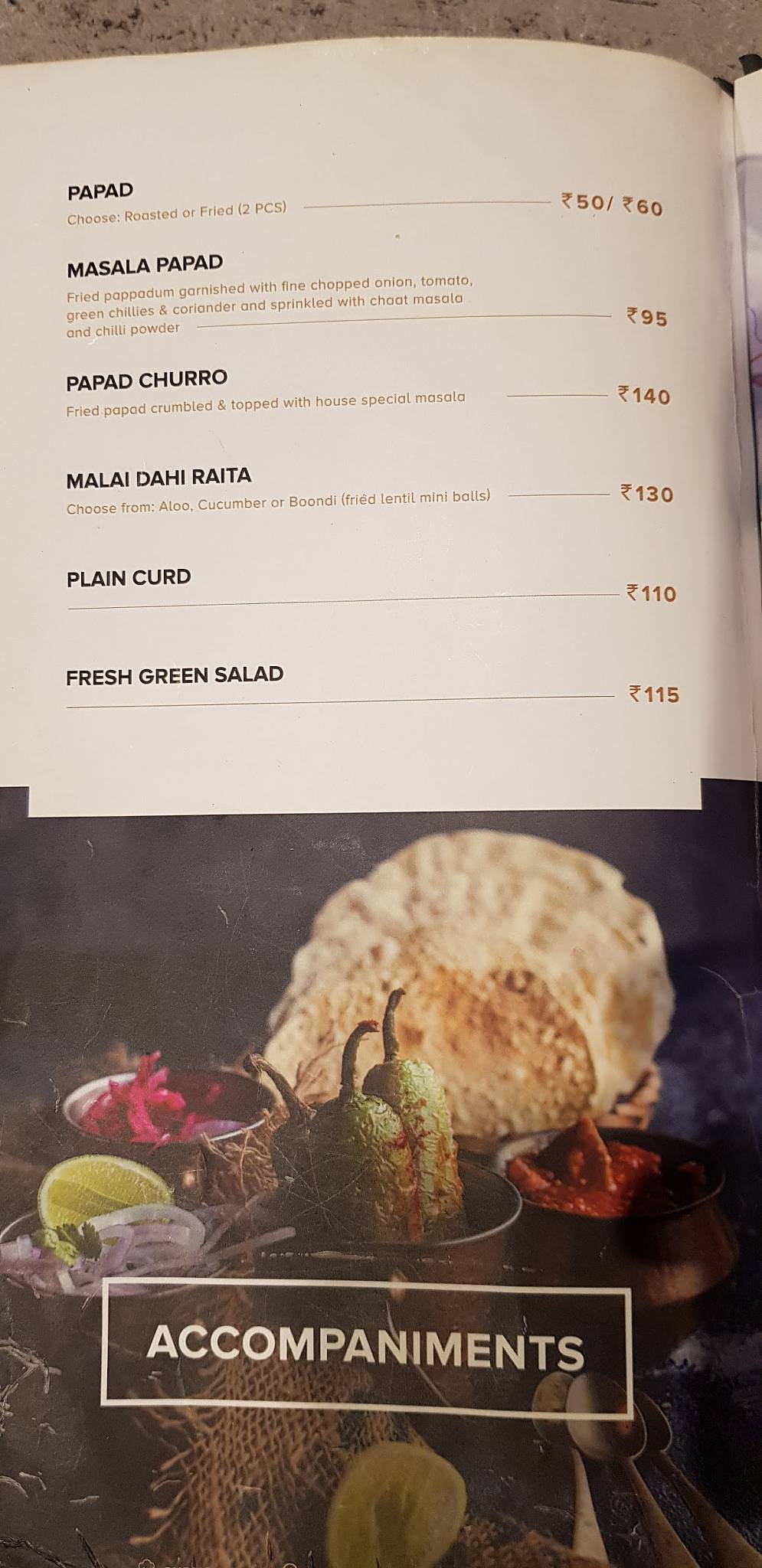 Menu at Kailash Parbat, Navi Mumbai, Unit No.110