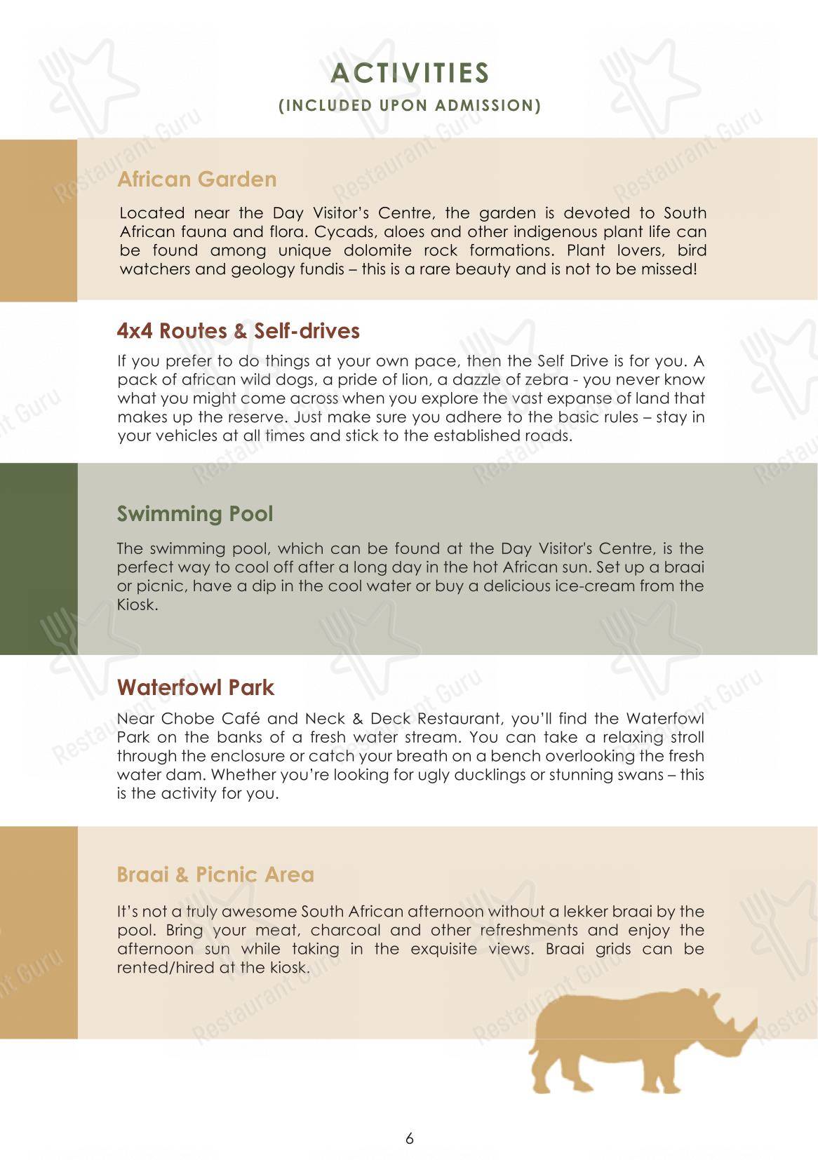 Menu at Neck & Deck Restaurant, Krugersdorp