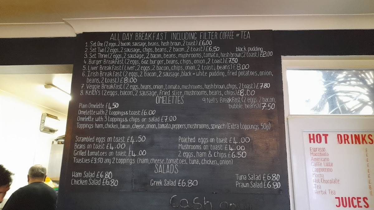Menu at Nell's Cafe, London