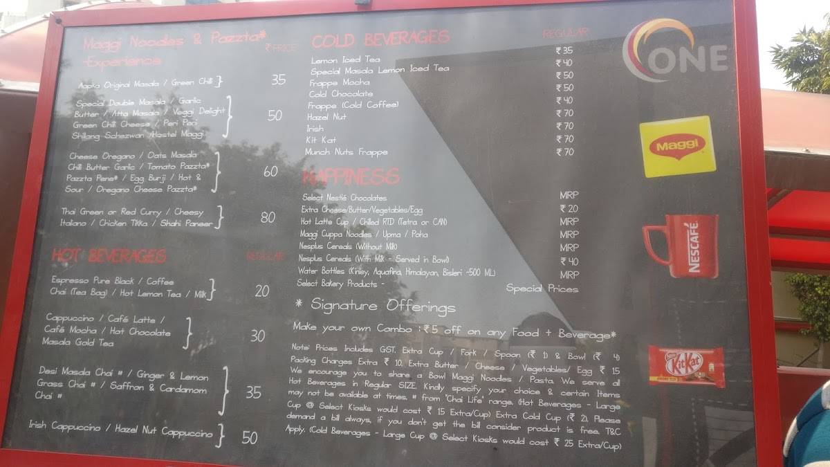Menu at Nescafe Coffee Shop, Delhi, Trinity Institute of Professional ...