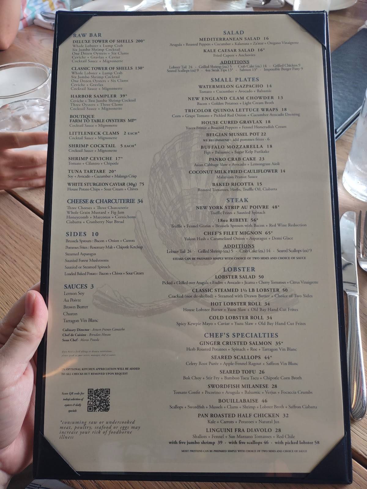 Menu at Shell & Bones Oyster Bar & Grill, New Haven