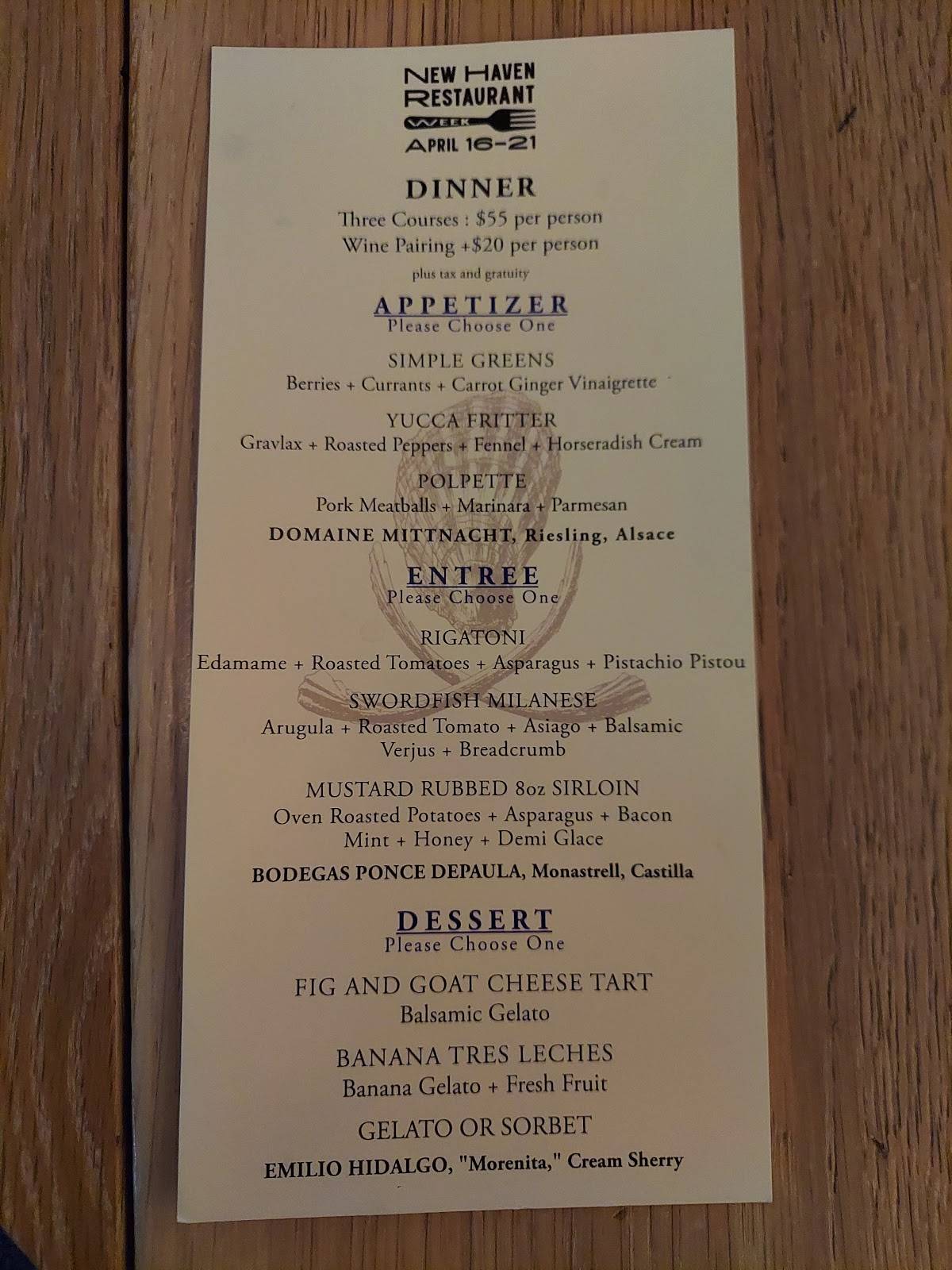 Menu at Shell & Bones Oyster Bar & Grill, New Haven