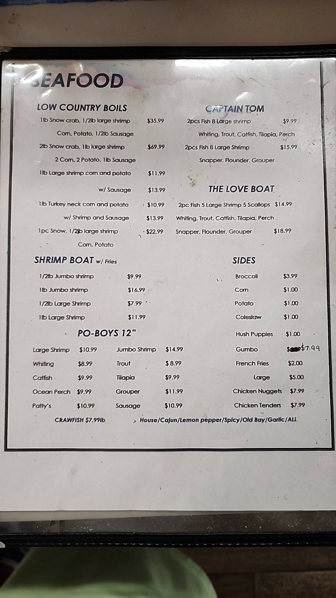 Menu at New Orleans Bay Seafood restaurant, Jonesboro