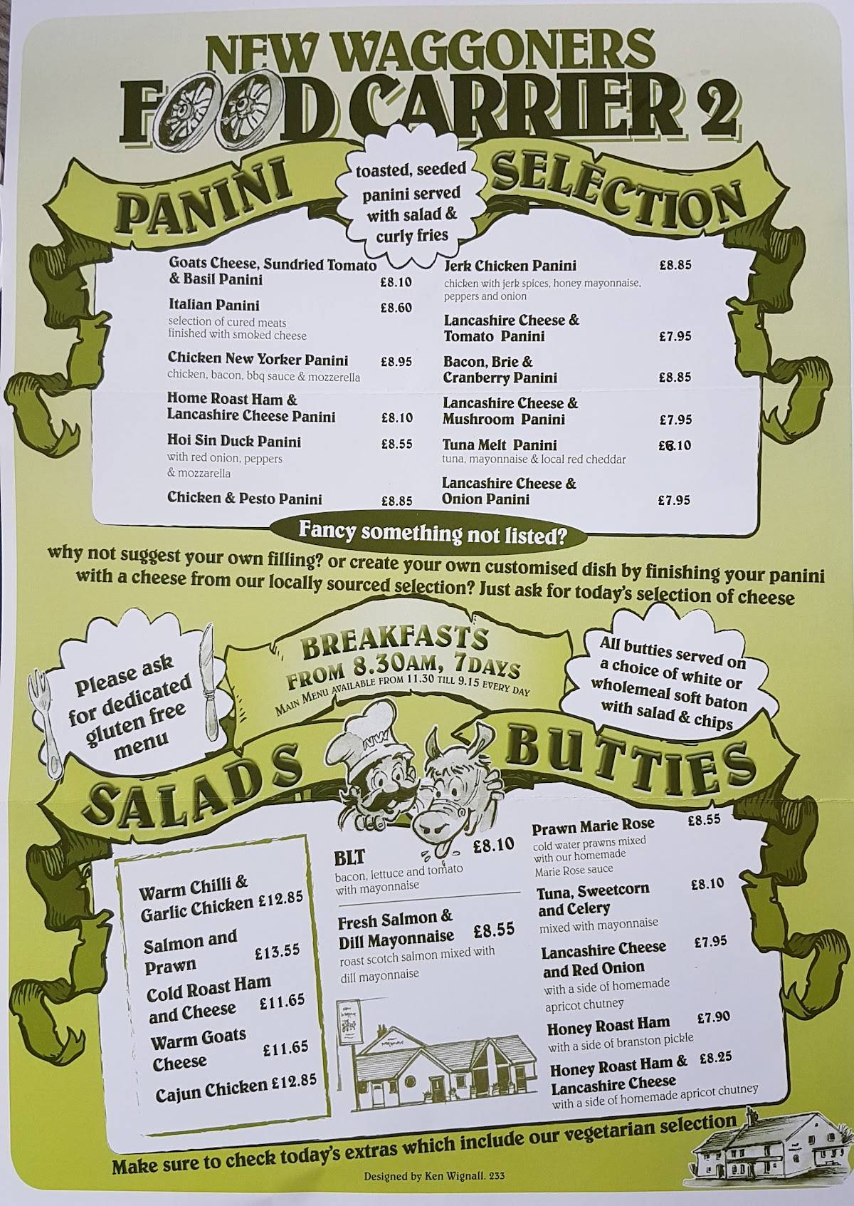 Menu at New Waggoners pub & bar, Burnley, Manchester Road