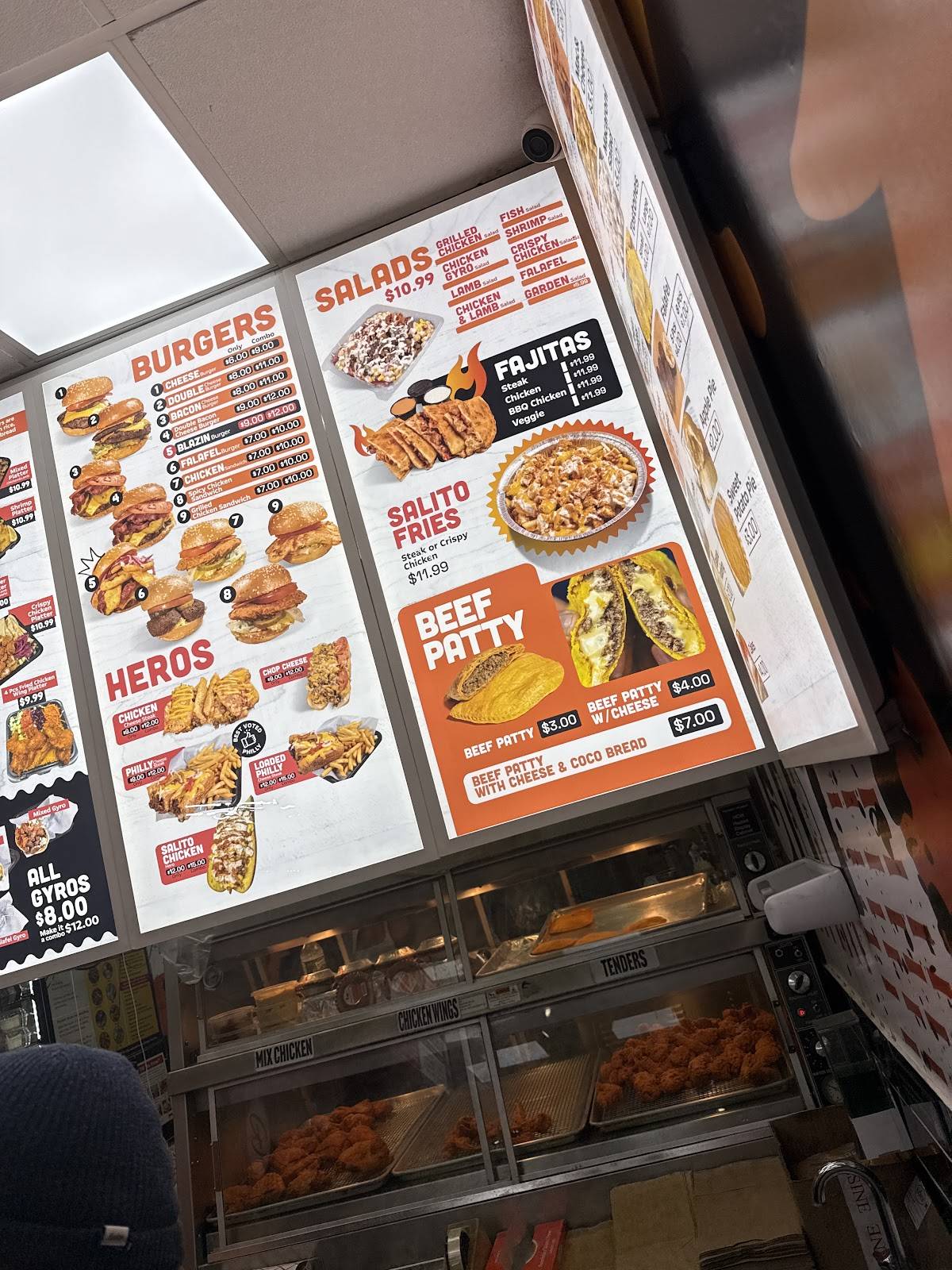 Menu at Blazin Chicken & Gyro restaurant, New York City