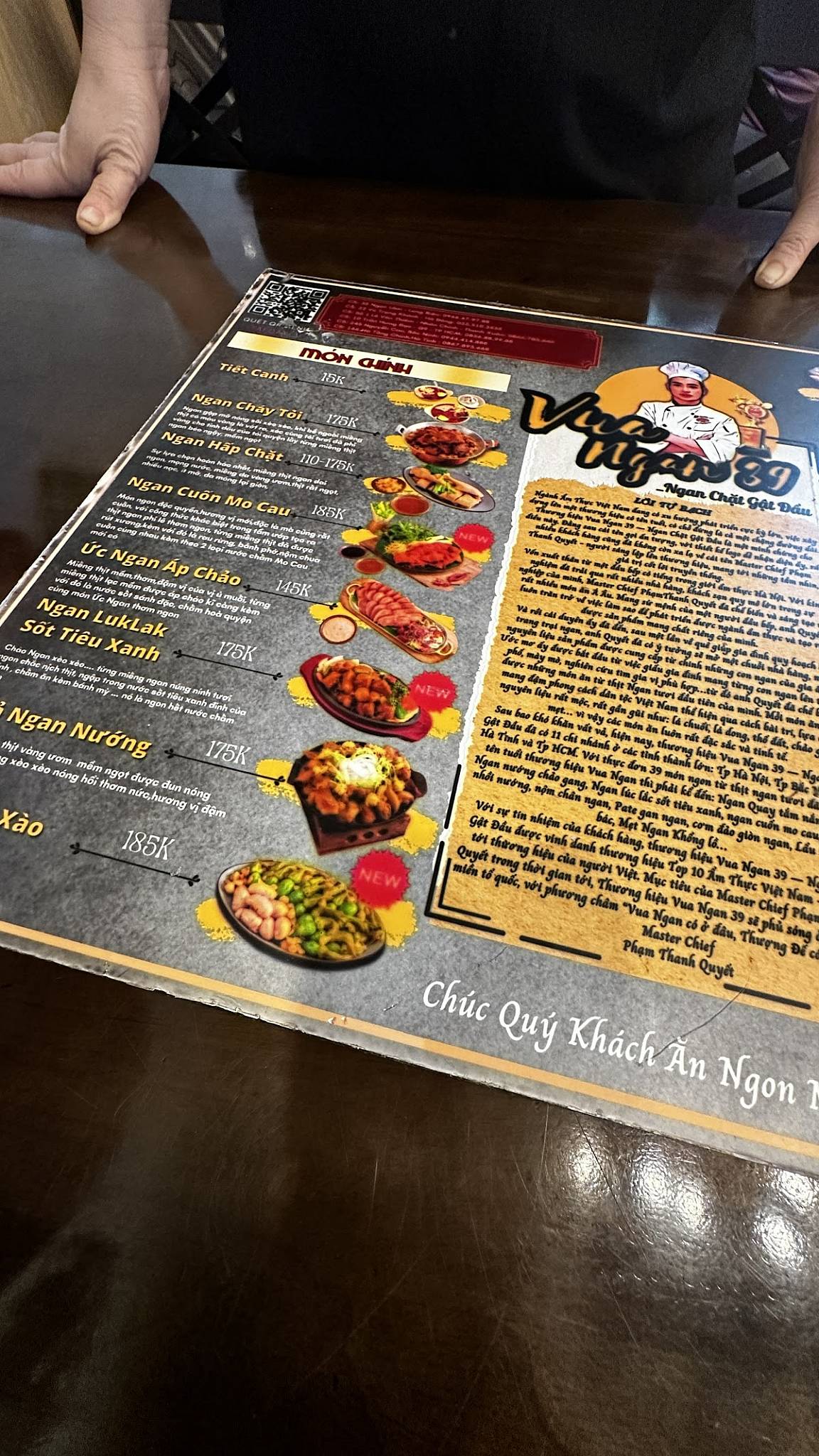 Menu at Ngan Chặt Gật Đầu Ngọc Lâm restaurant, Hanoi, 35 Đ. Ngọc Lâm