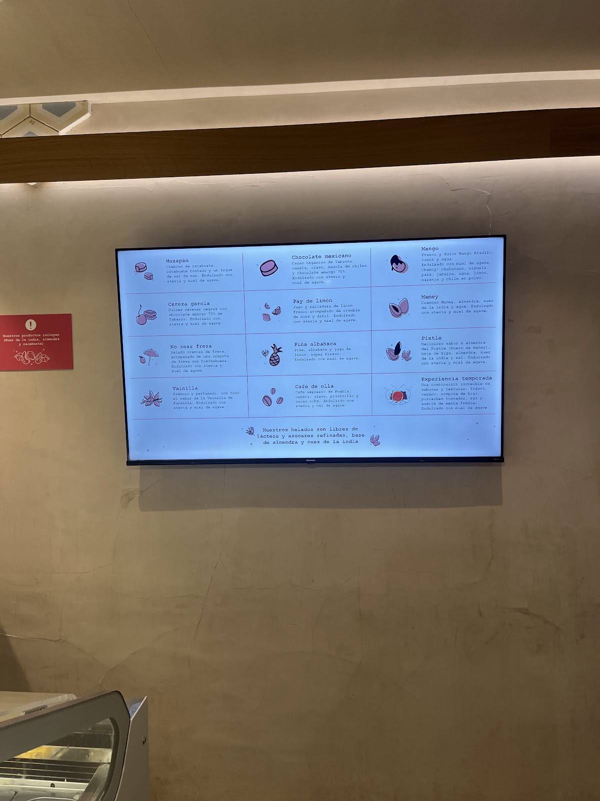 Menu at Nieve de Olla restaurant, Mexico City, Alfonso Reyes 122