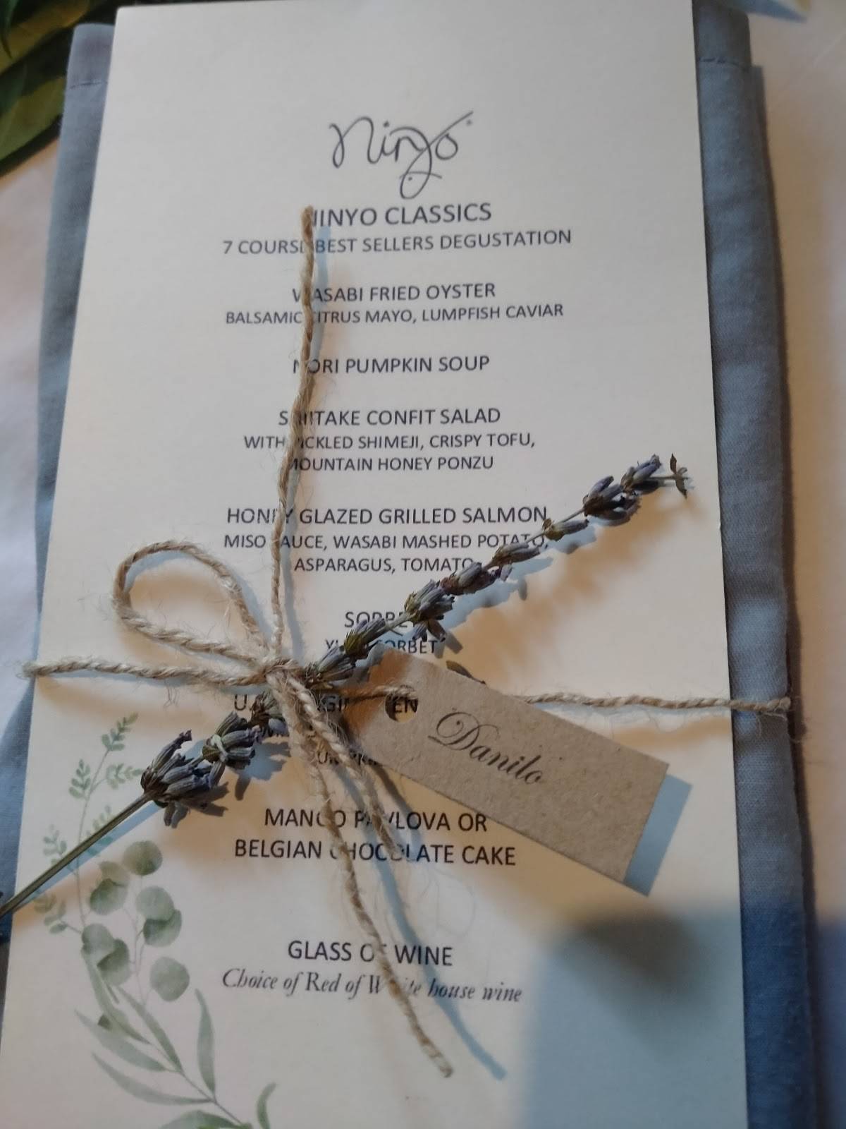 Menu at Ninyo Fusion Cuisine restaurant, Quezon City