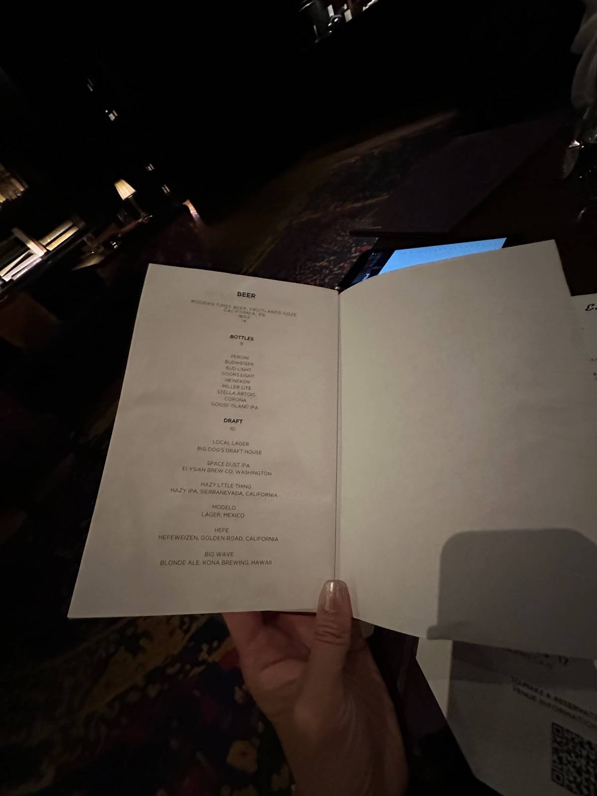 Menu at NoMad Library Restaurant, Las Vegas