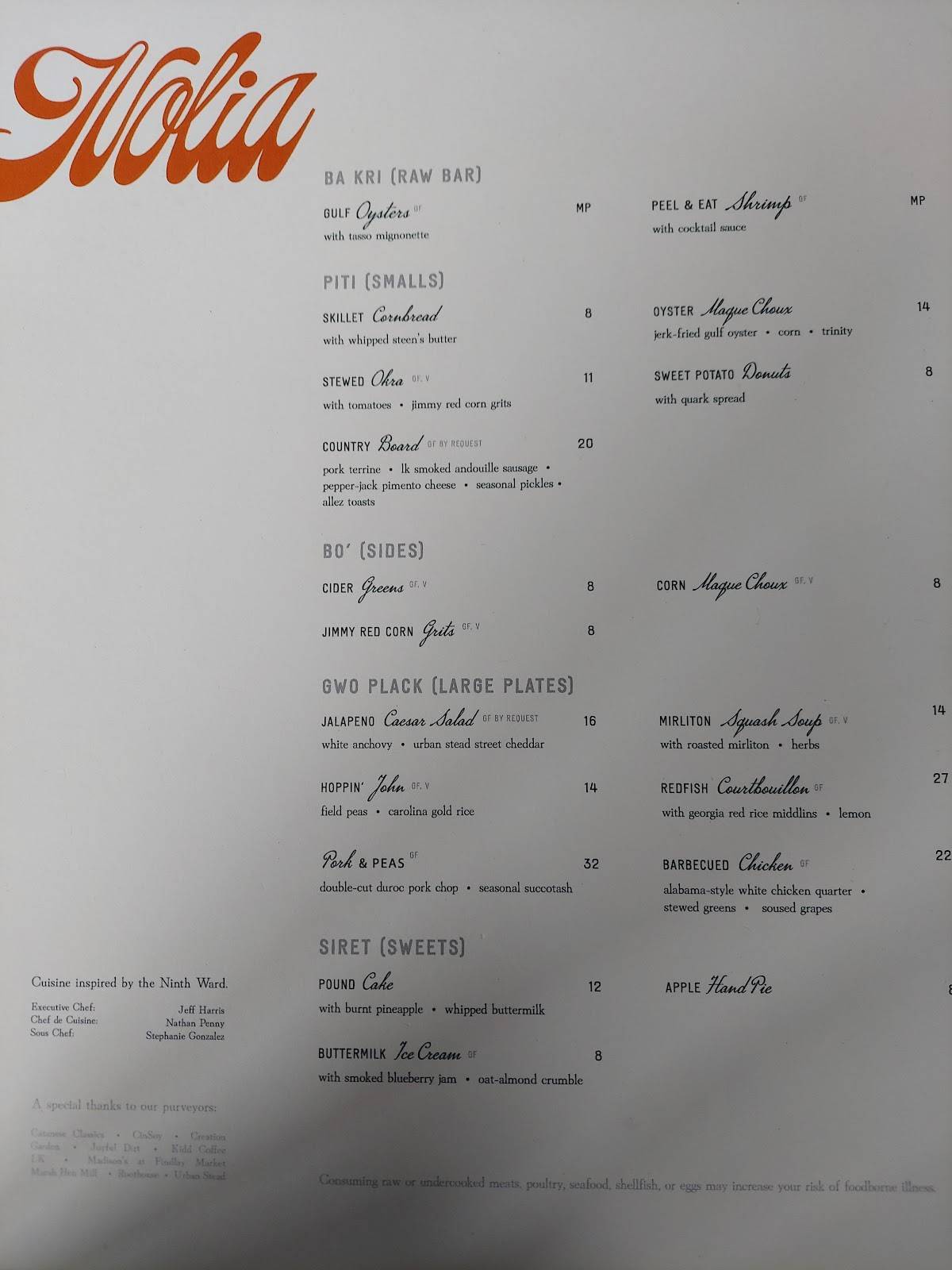 Menu at Nolia Kitchen pub & bar, Cincinnati