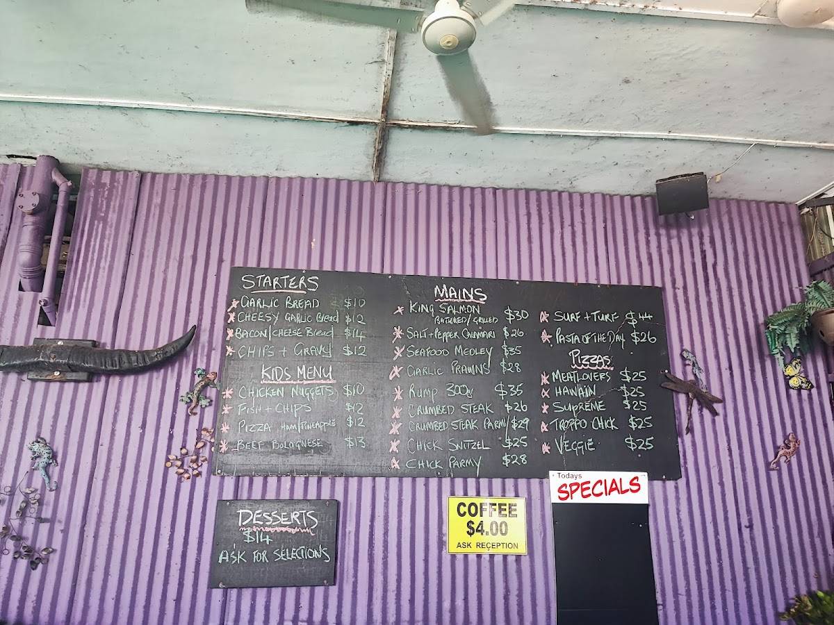 Menu at Purple Pub Brolga Palms Motel, Normanton