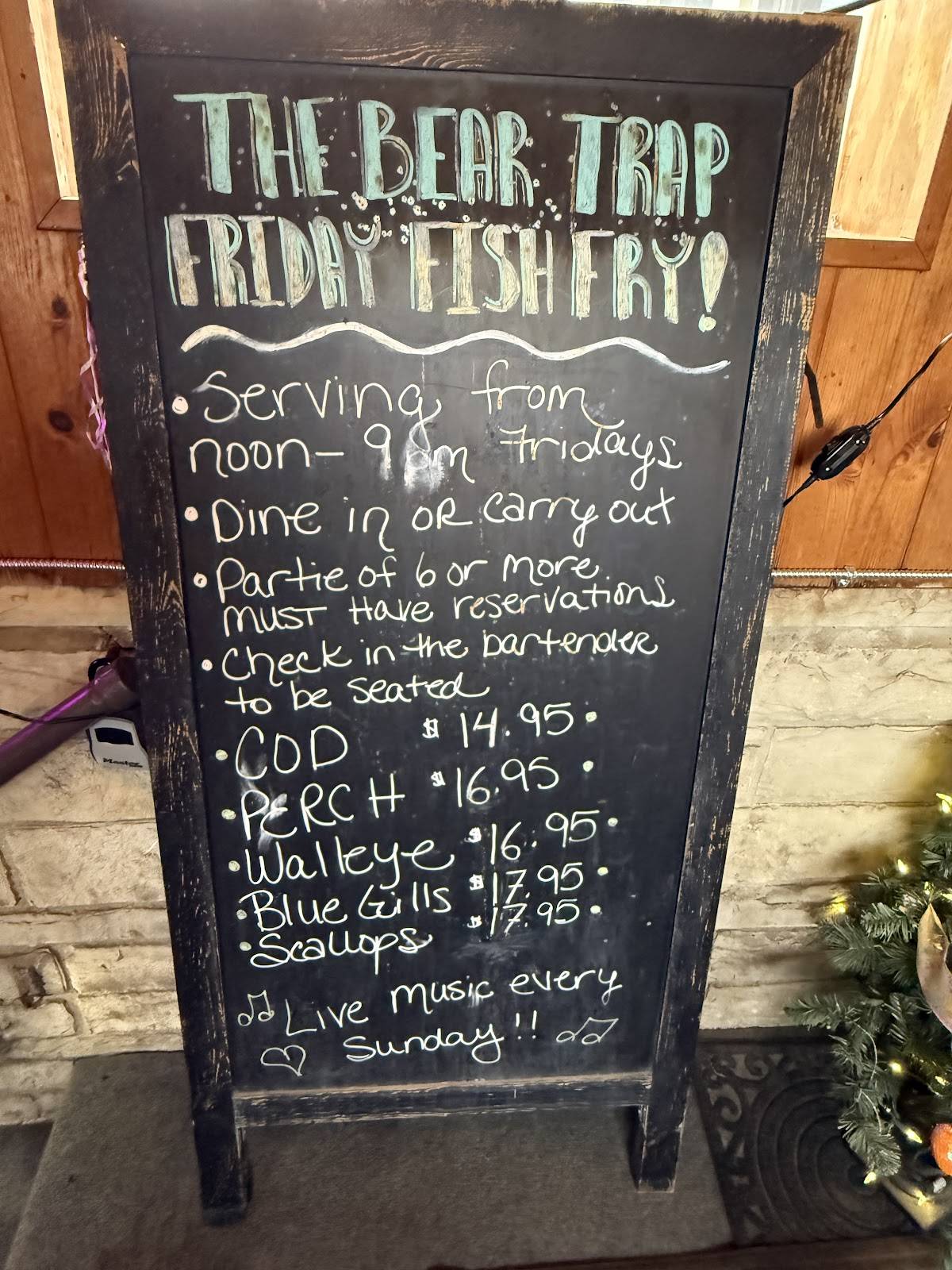 Menu at North Lake Bear Trap pub & bar, North Lake, W314 N 7770