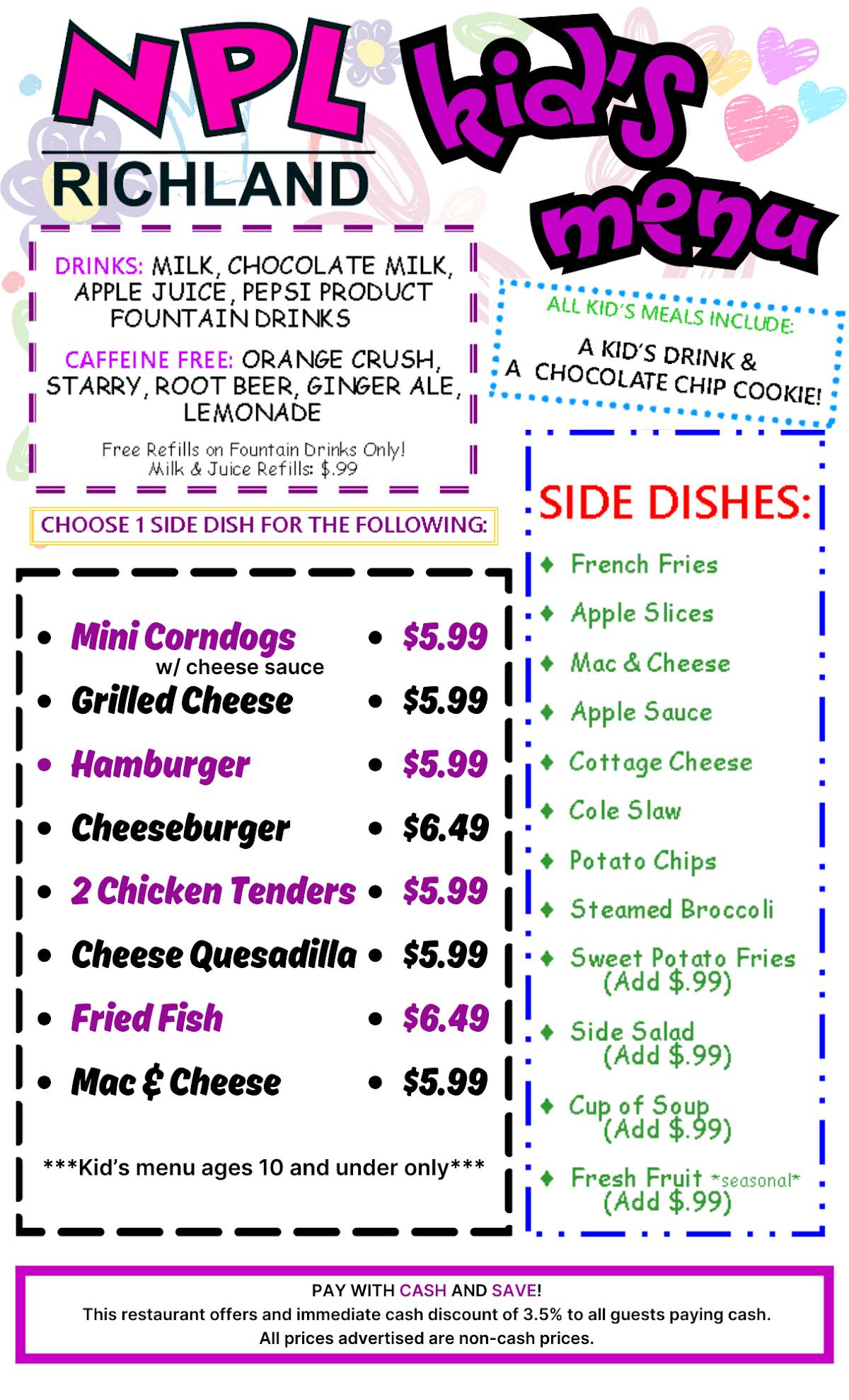 Menu at North Park Lounge Richland pub & bar, Gibsonia