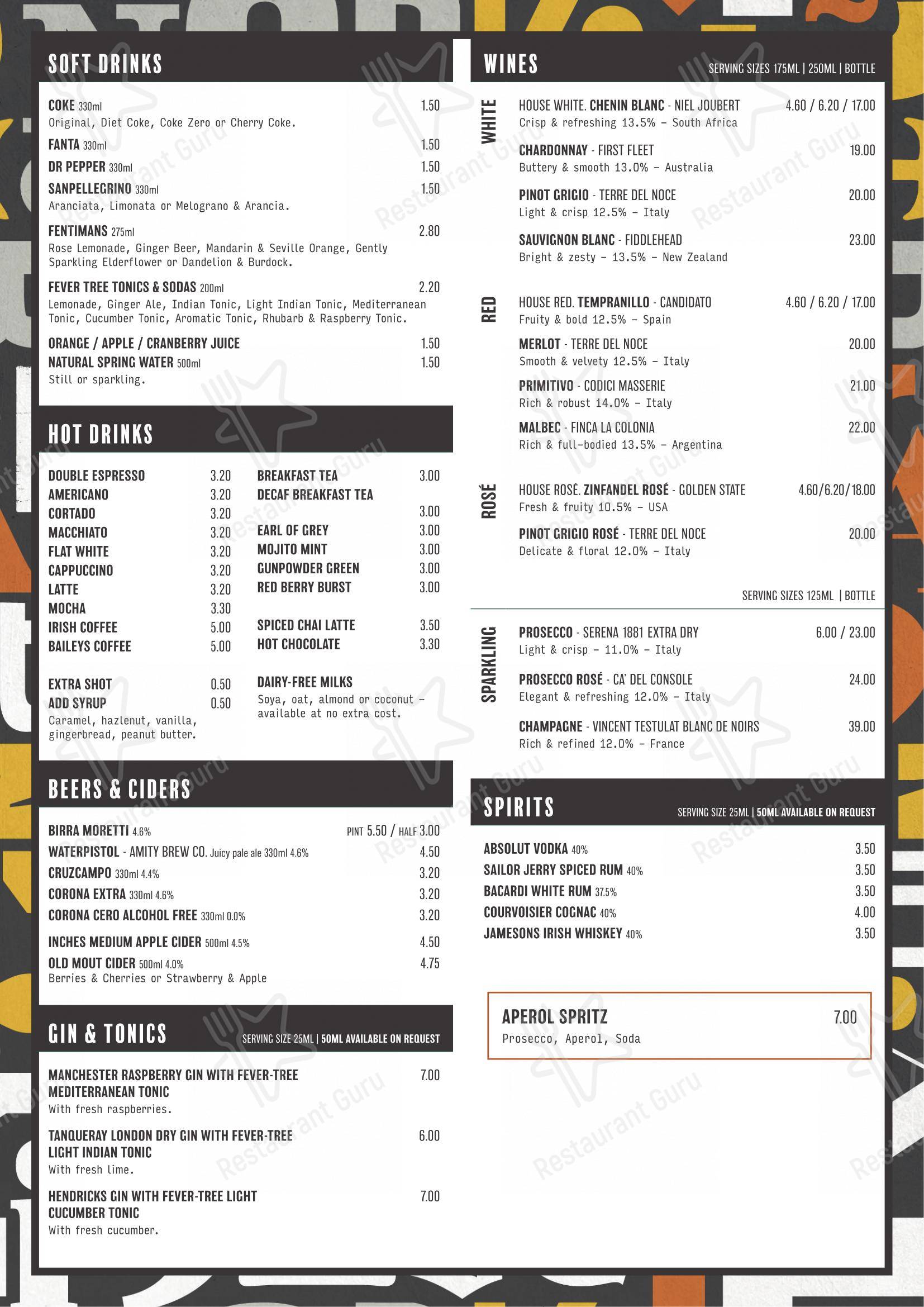 Menu at Northern Kitchen cafe, Oakenshaw