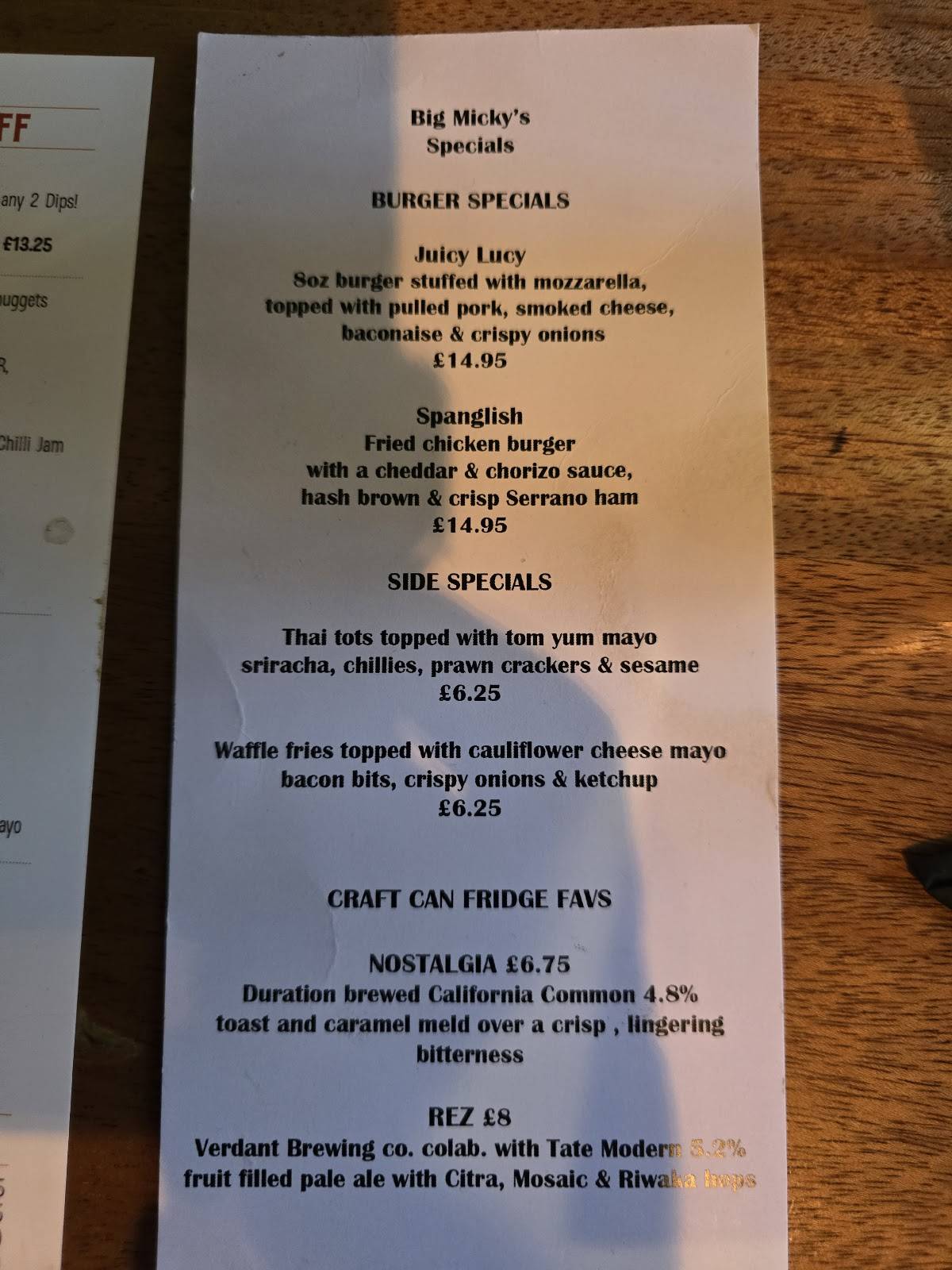 Menu at Bun X at Micawbers pub & bar, Norwich