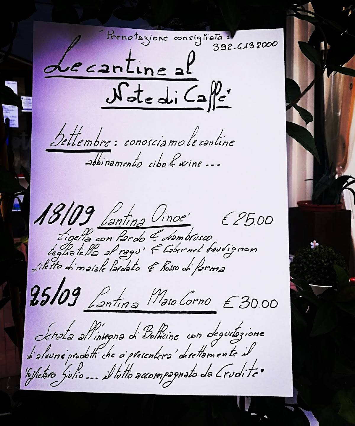 Speisekarte von Note di Caffe' pub & Bar, Imola