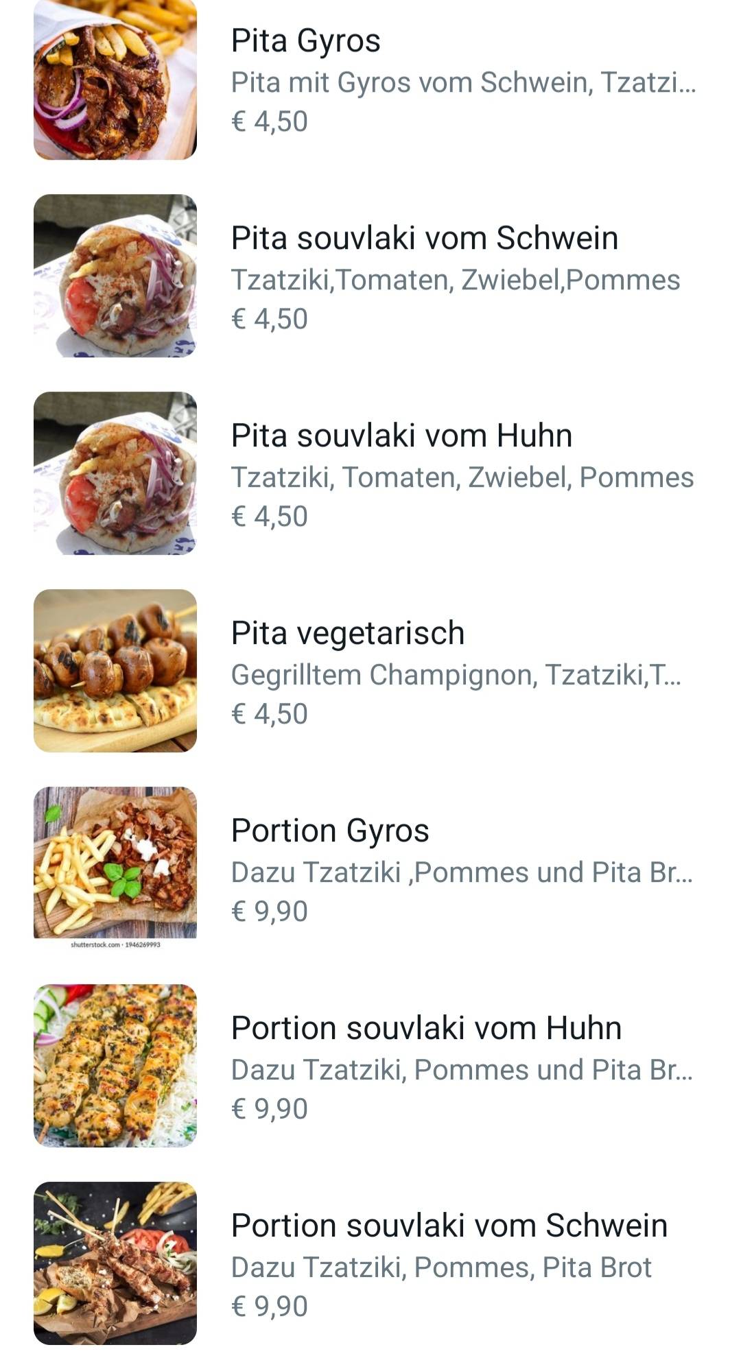 Speisekarte von Notos restaurant, Linz