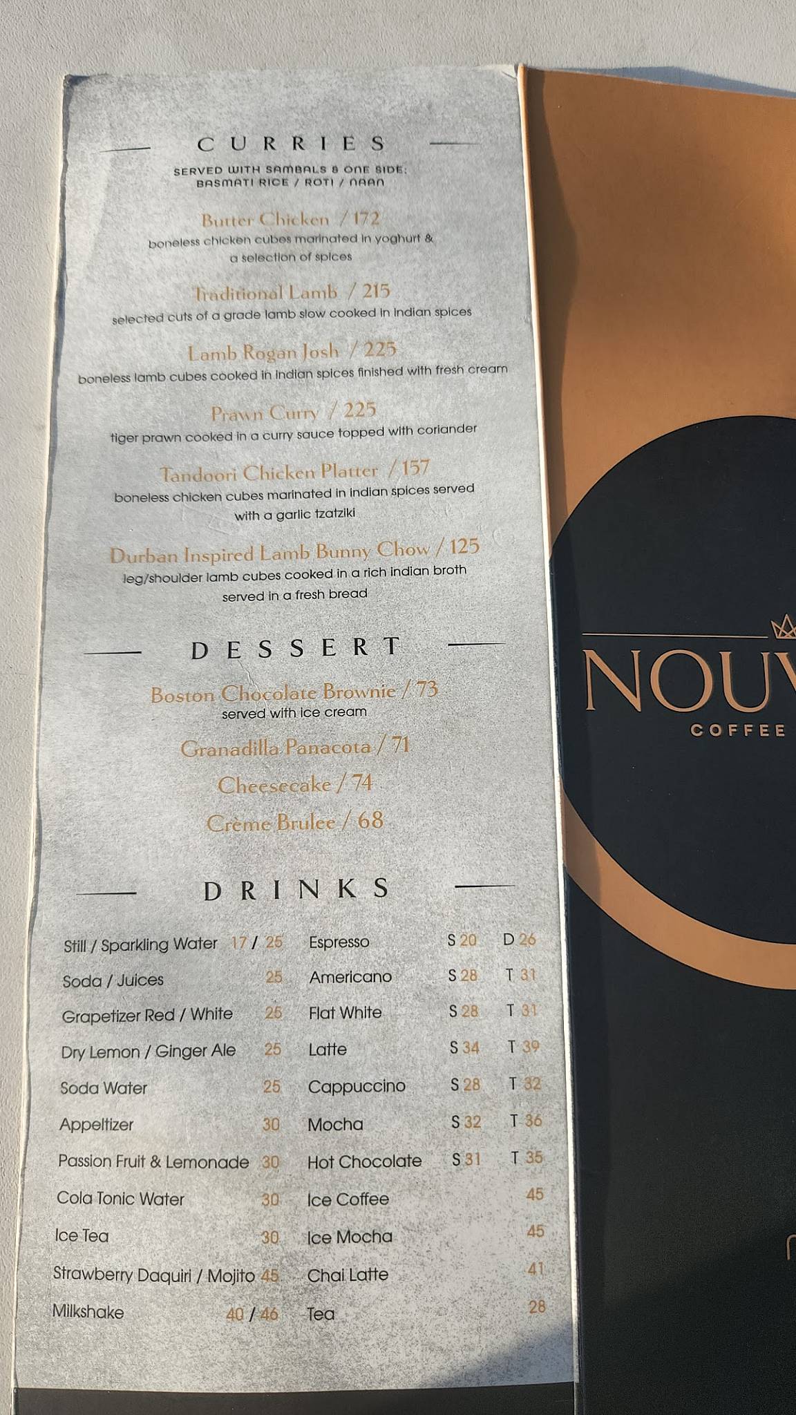 Menu at Nouveau Coffee & Grill - Century City restaurant, Cape Town