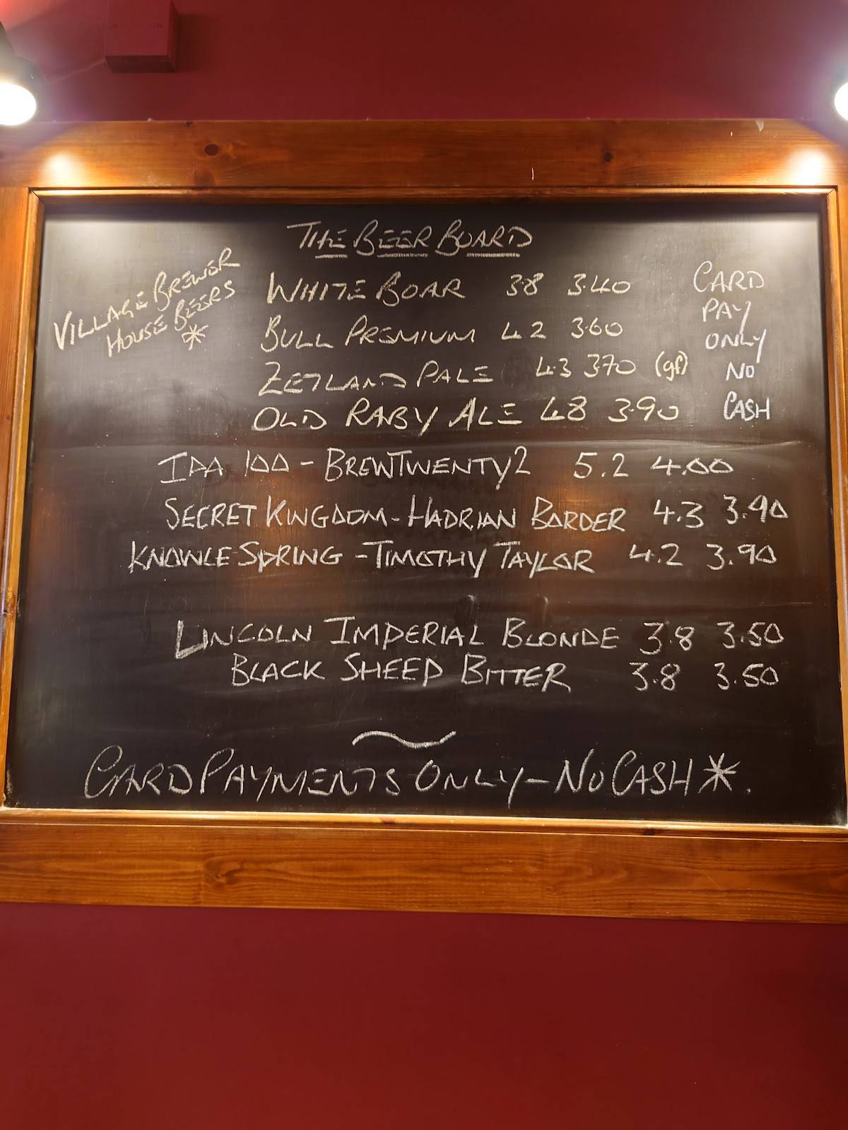 Menu at Number Twenty 2 pub & bar, Darlington