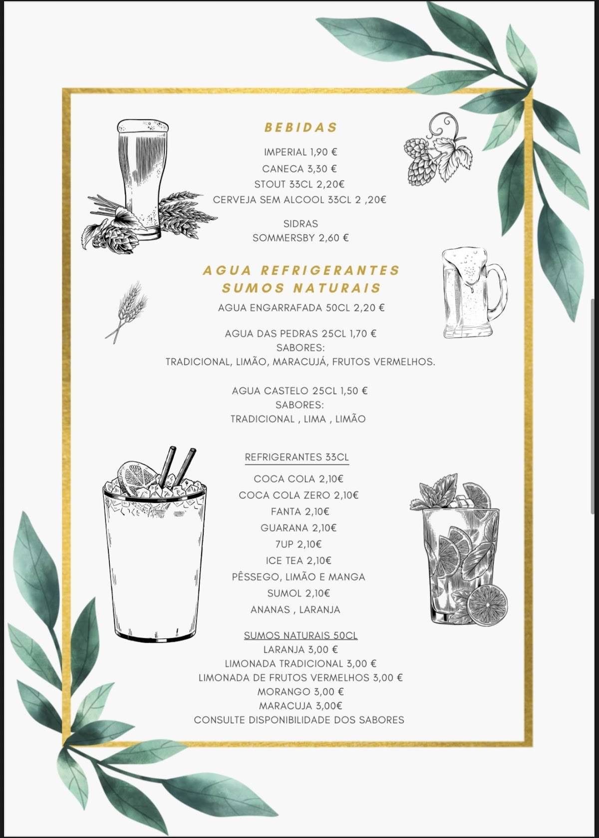 Menu at O Tasco restaurant, Carnaxide, R. 5 de Outubro 41B