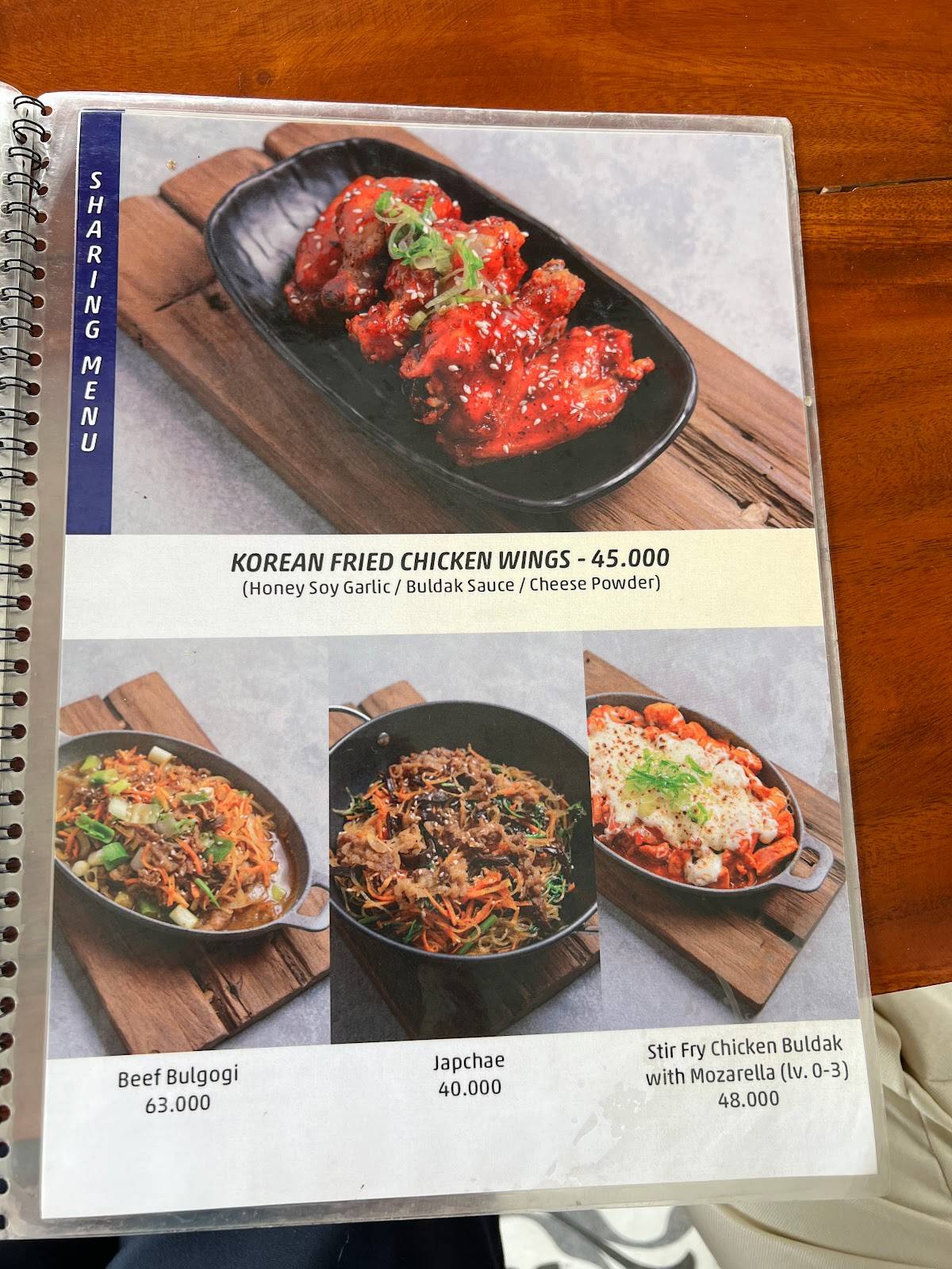 Menu at OPPA JJANG! Korean Food & BBQ, Pulutan