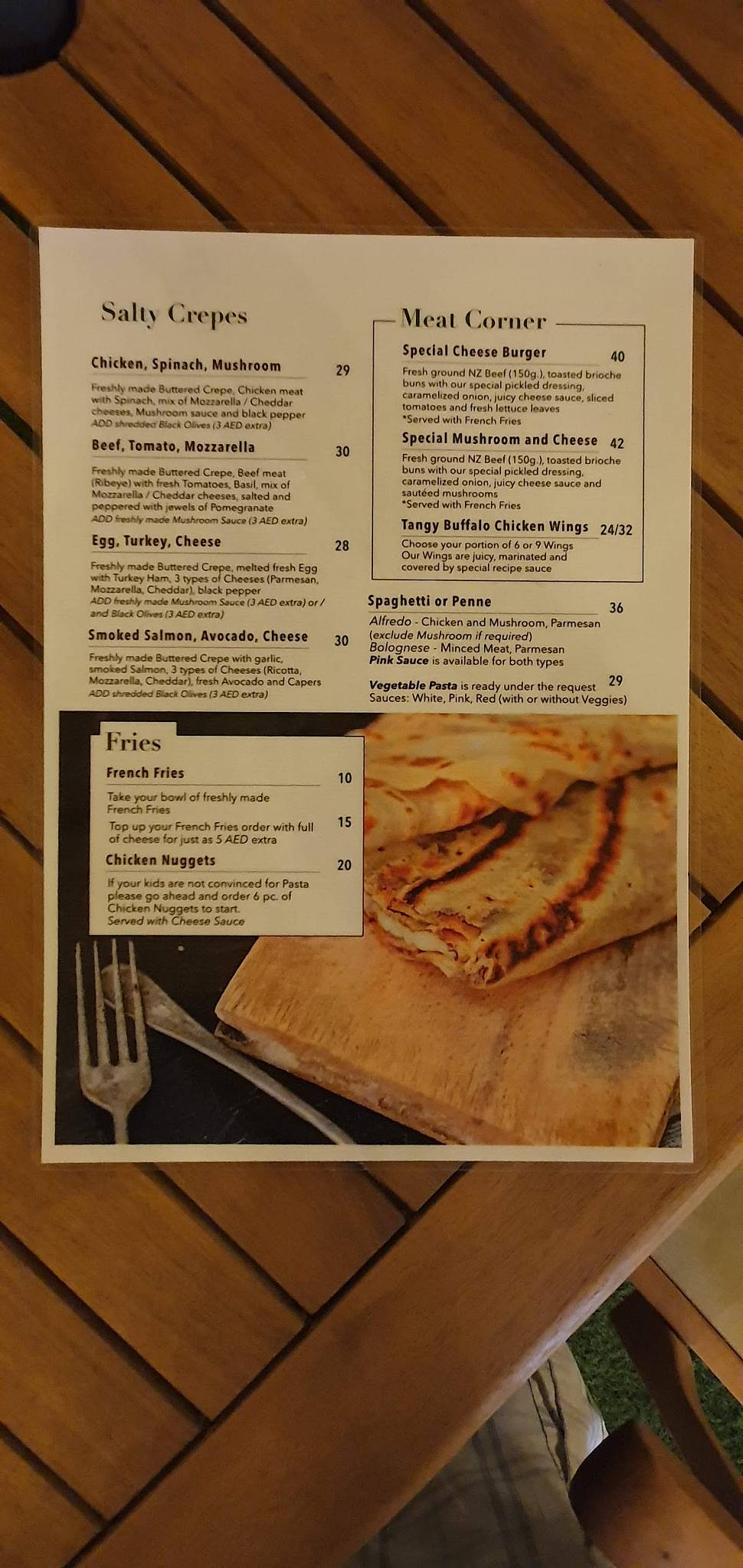 Menu at ORIGINS cafe, Al Jazirah Al Hamra