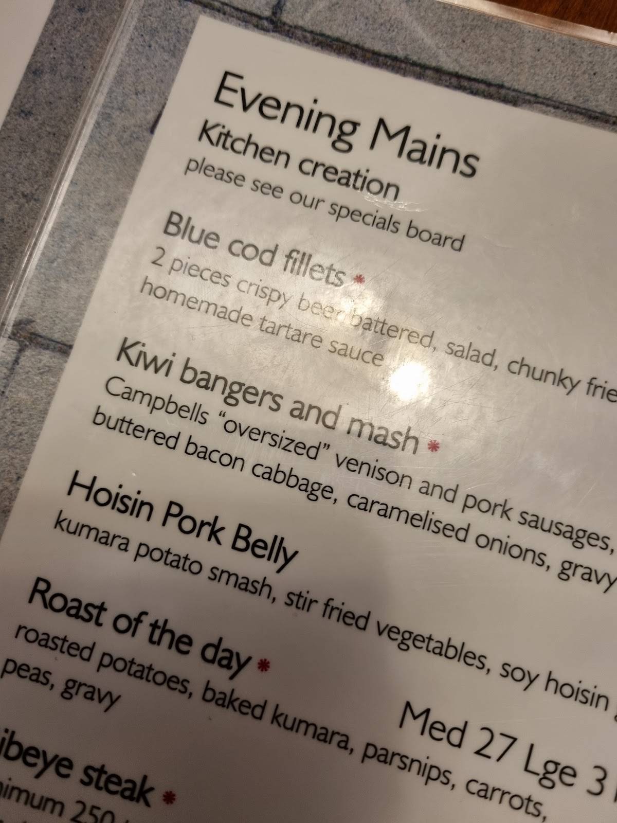 Menu at The Last Post, Restaurant, Bar & Catering Service, Oamaru