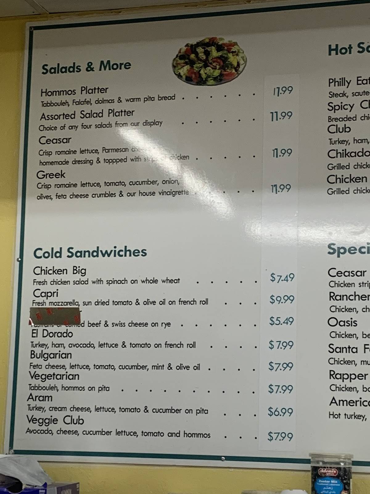 Menu at Oasis Market & Cafe, Cocoa