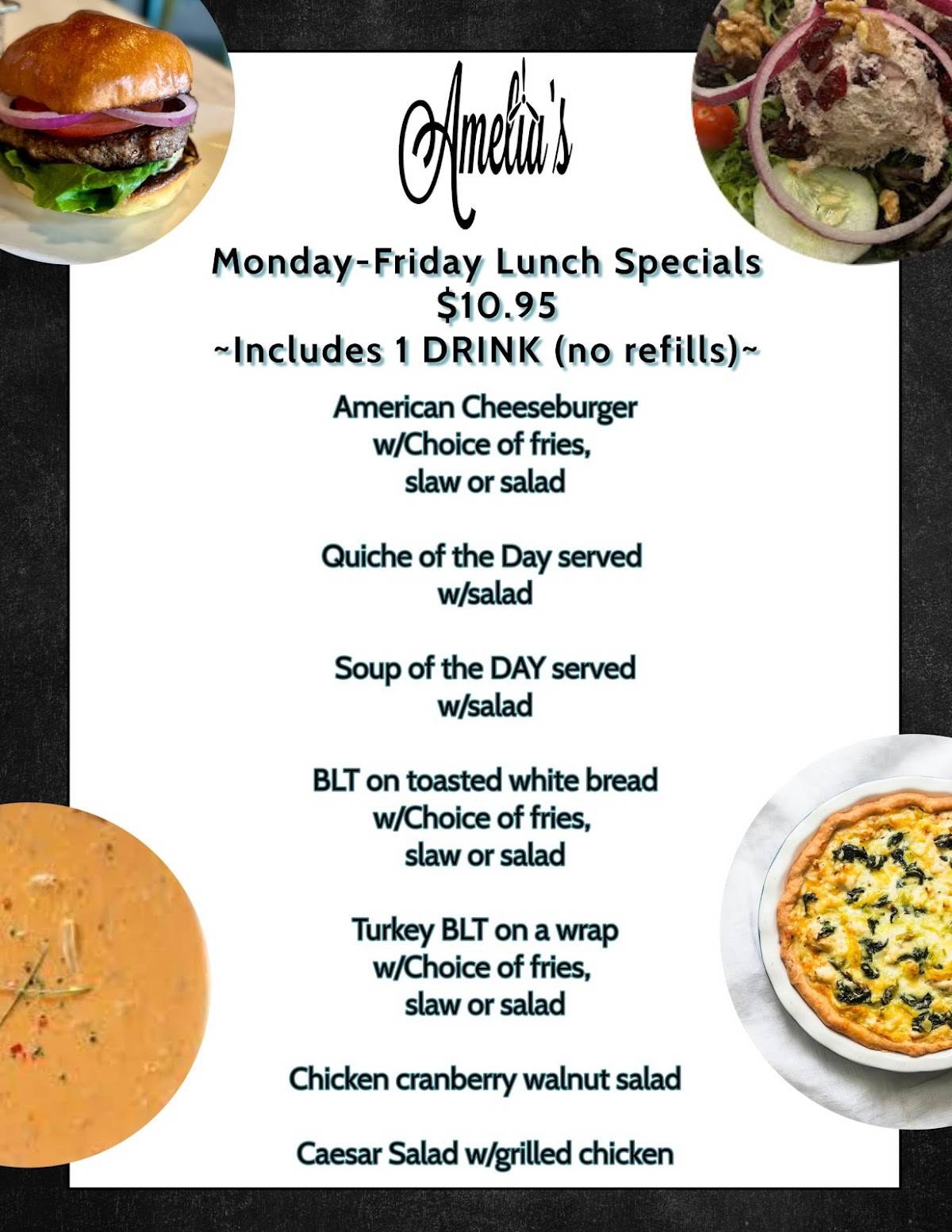 Menu at Amelia's Bar & Grille, Ocean Isle Beach