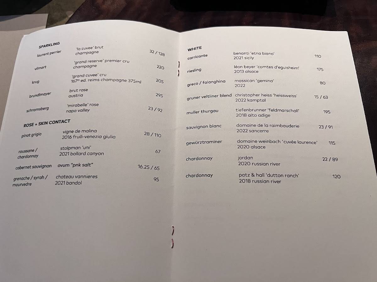 Menu at Oheya Houston restaurant, Houston