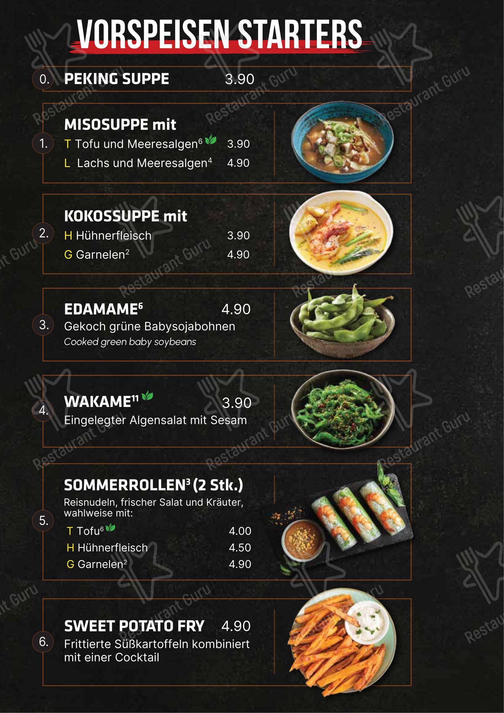 Speisekarte von Oishi Restaurant- pension, Fraureuth