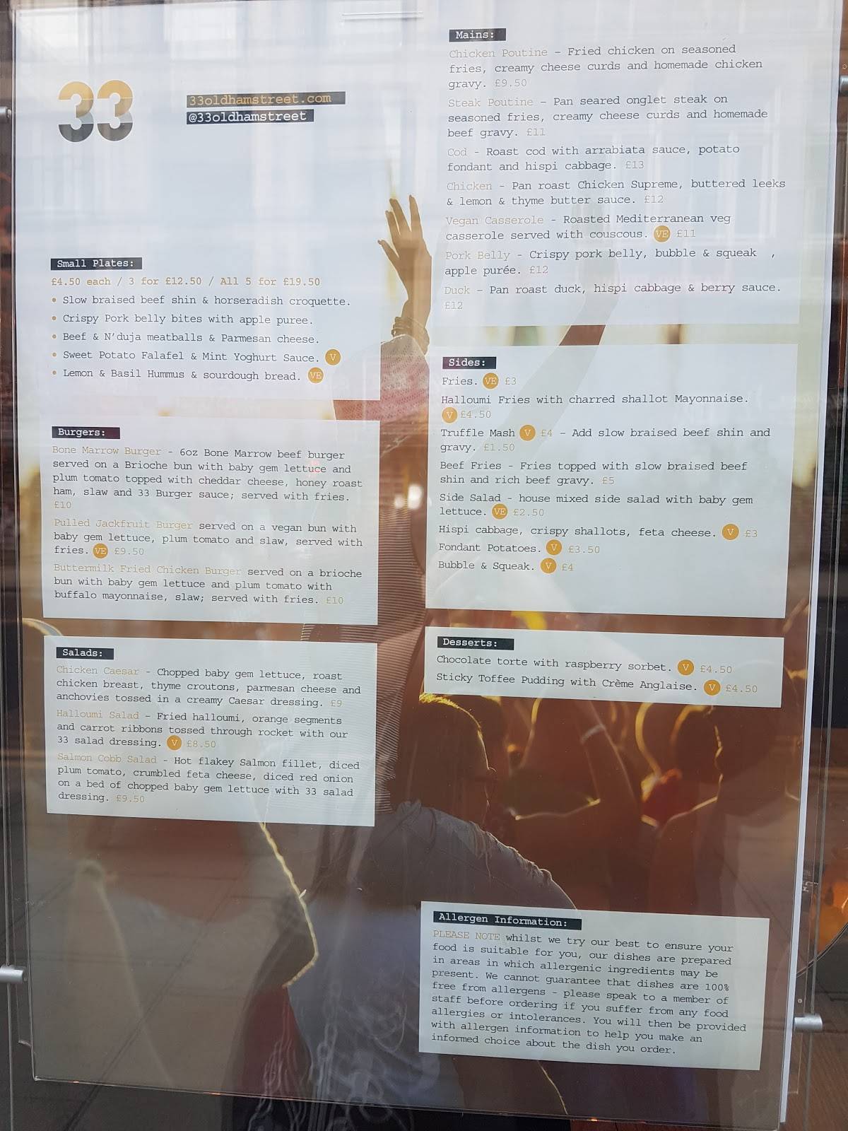 Menu at Oké Poké restaurant, Manchester, 59 Church St
