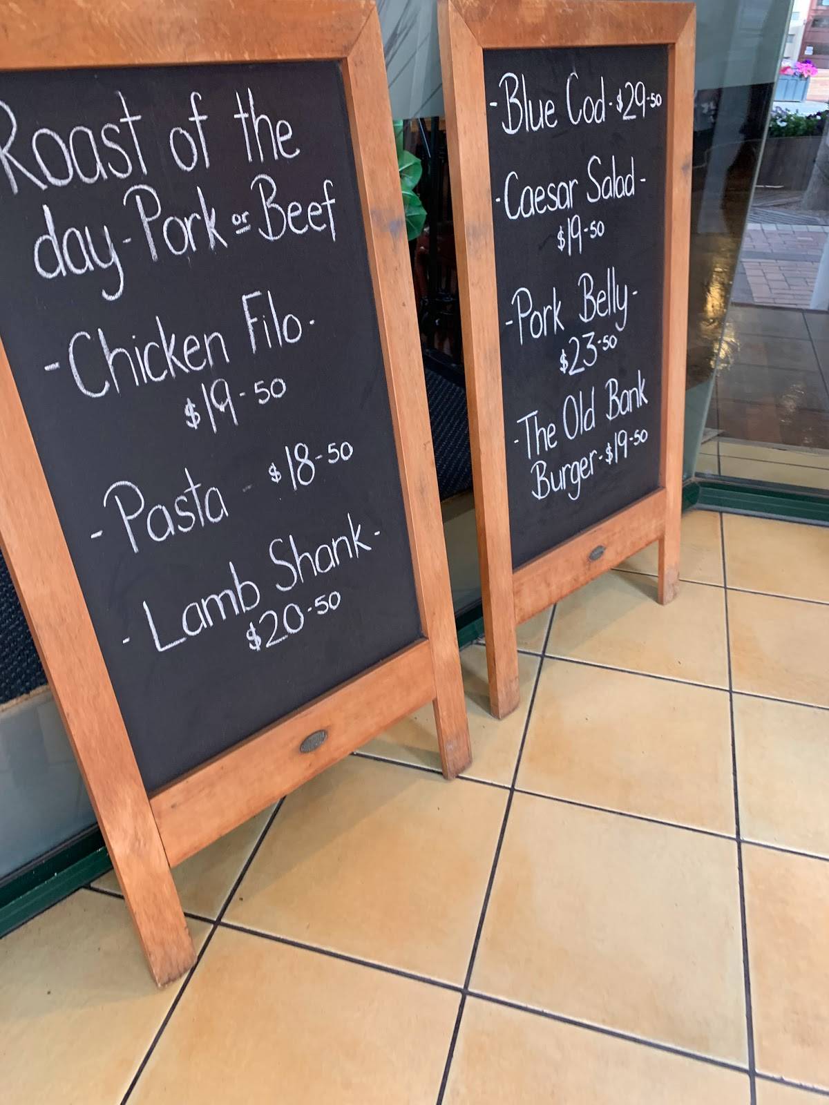 Menu at Old Bank Cafe & bar, Timaru