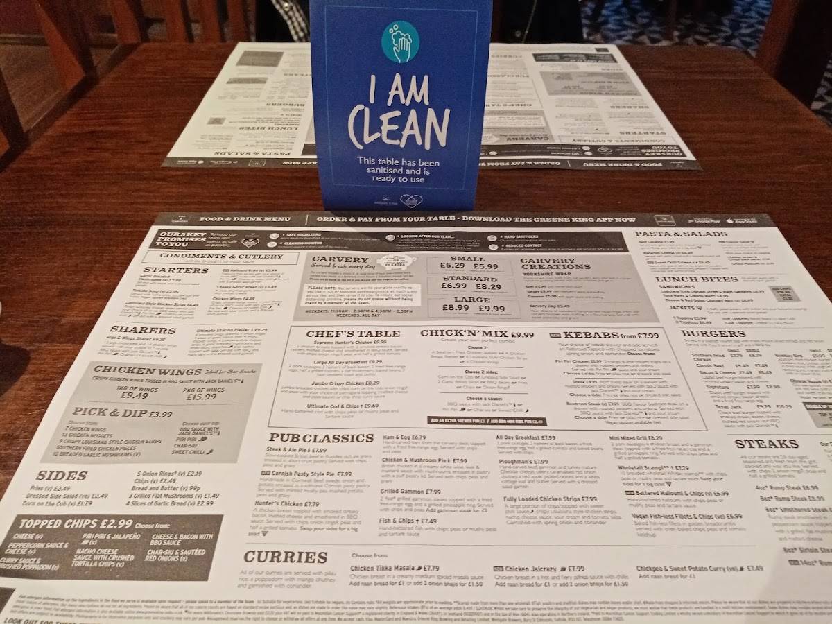 Menu at Old Engine House, Greene King Pub & Carvery, Torquay