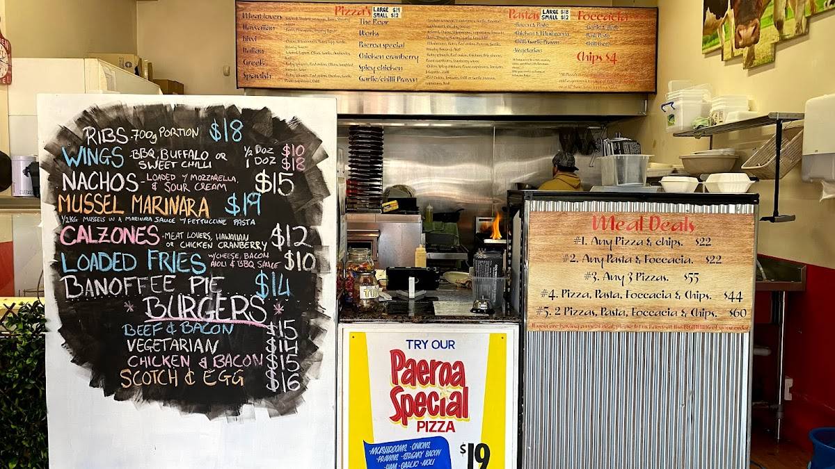Menu at Old Mates Burgers & Stuff restaurant, Paeroa