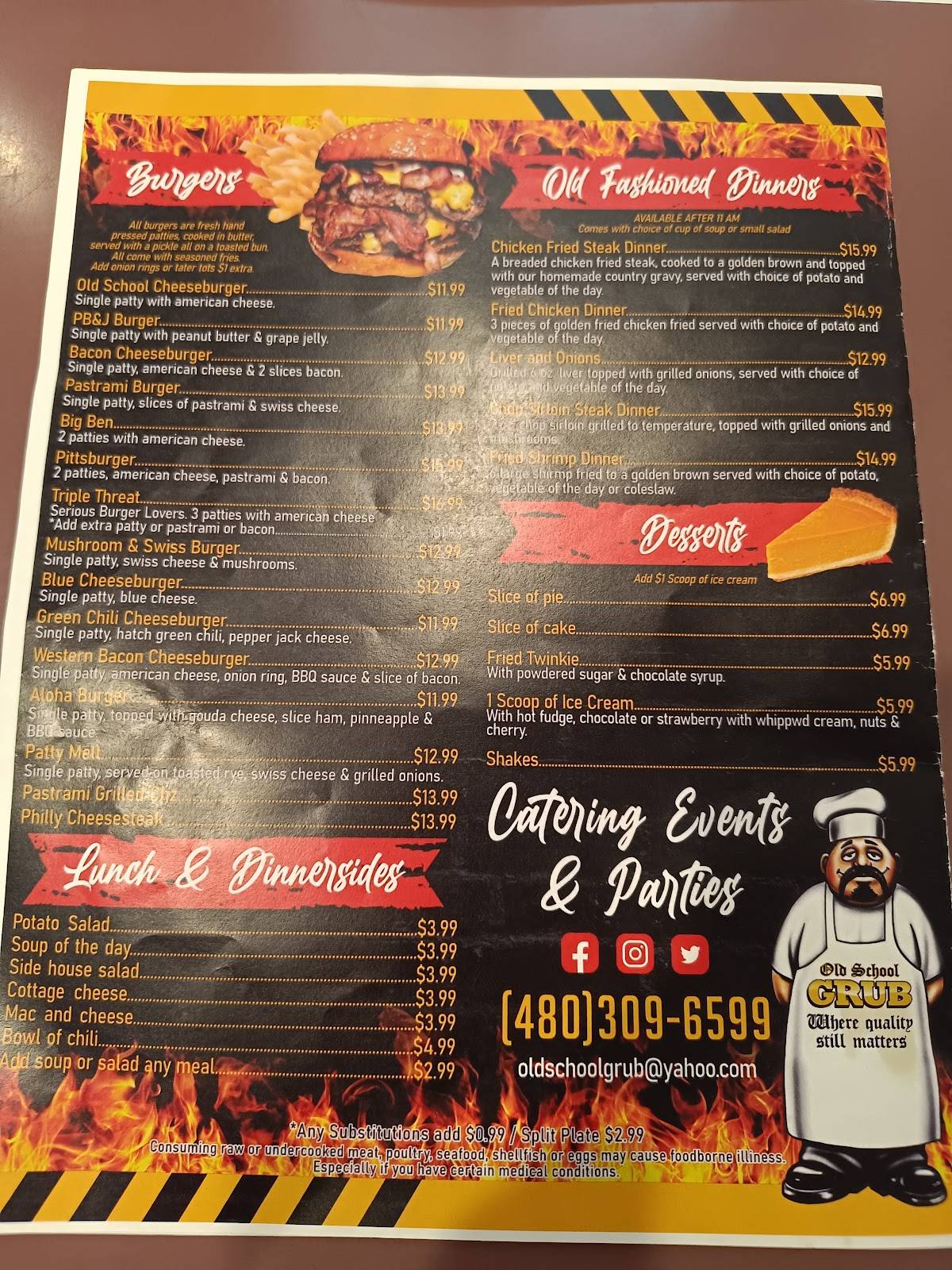 Menu at OSG Cafe, Mesa, E Main St
