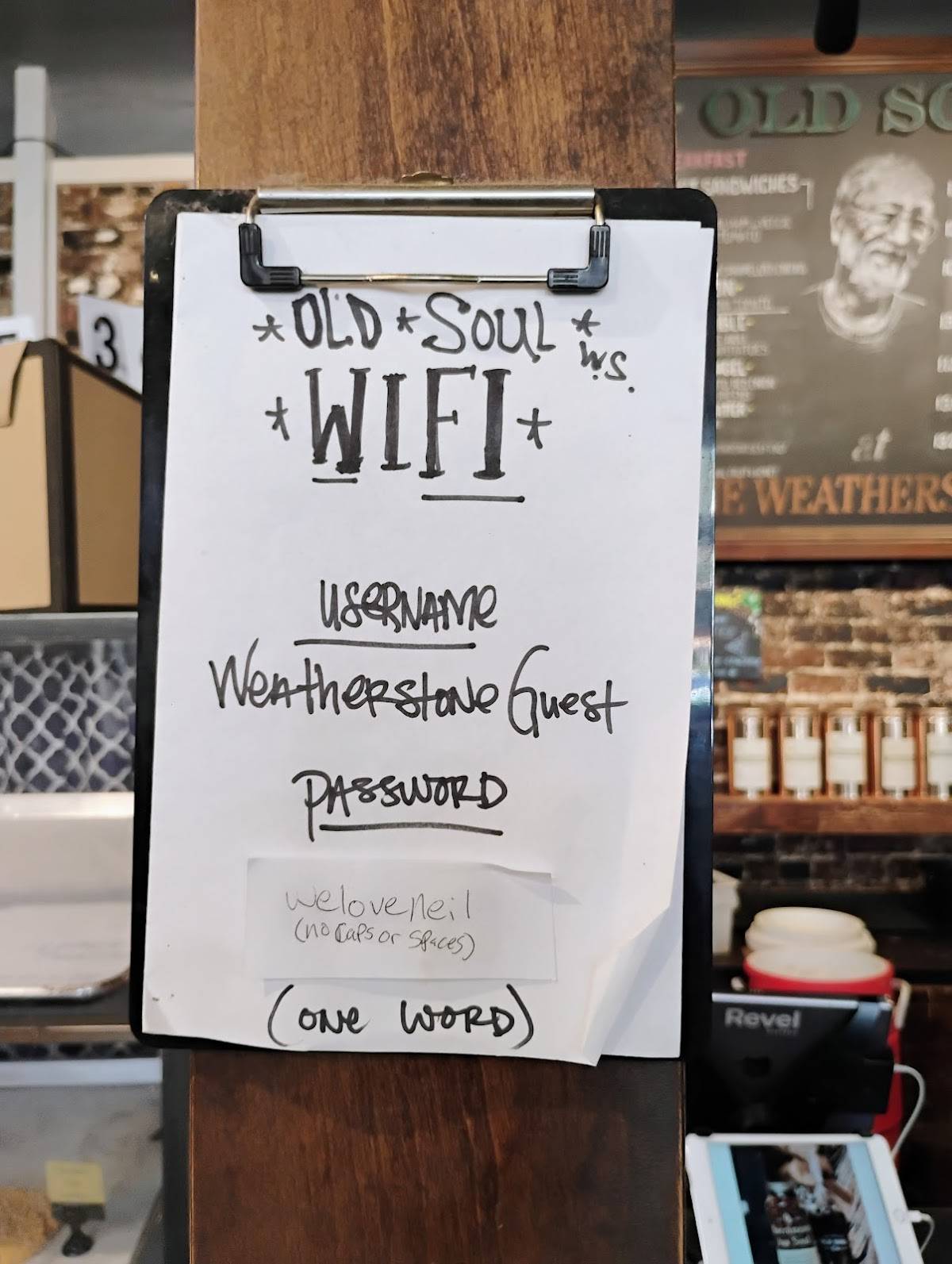 Carta del pub y bar Old Soul at The Weatherstone, Sacramento