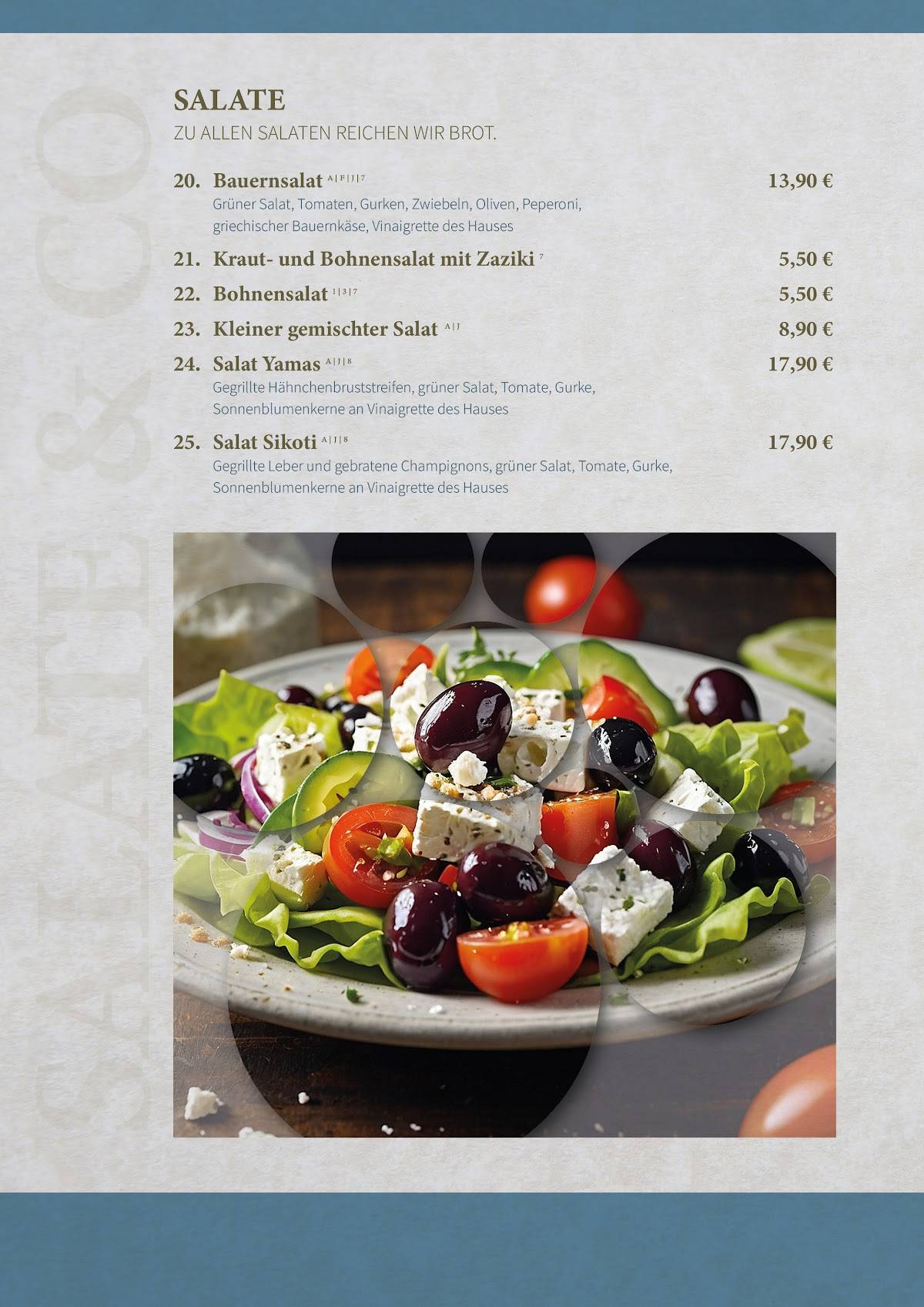 Speisekarte von Yamas - Oldenburg - griechisch mediterran restaurant ...