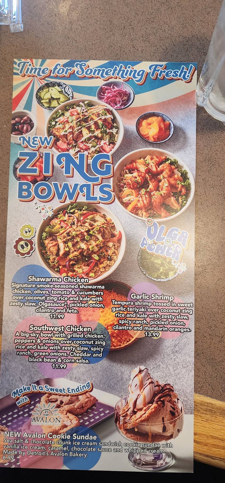 Menu at Olga's Kitchen restaurant, West Bloomfield Township, Orchard ...