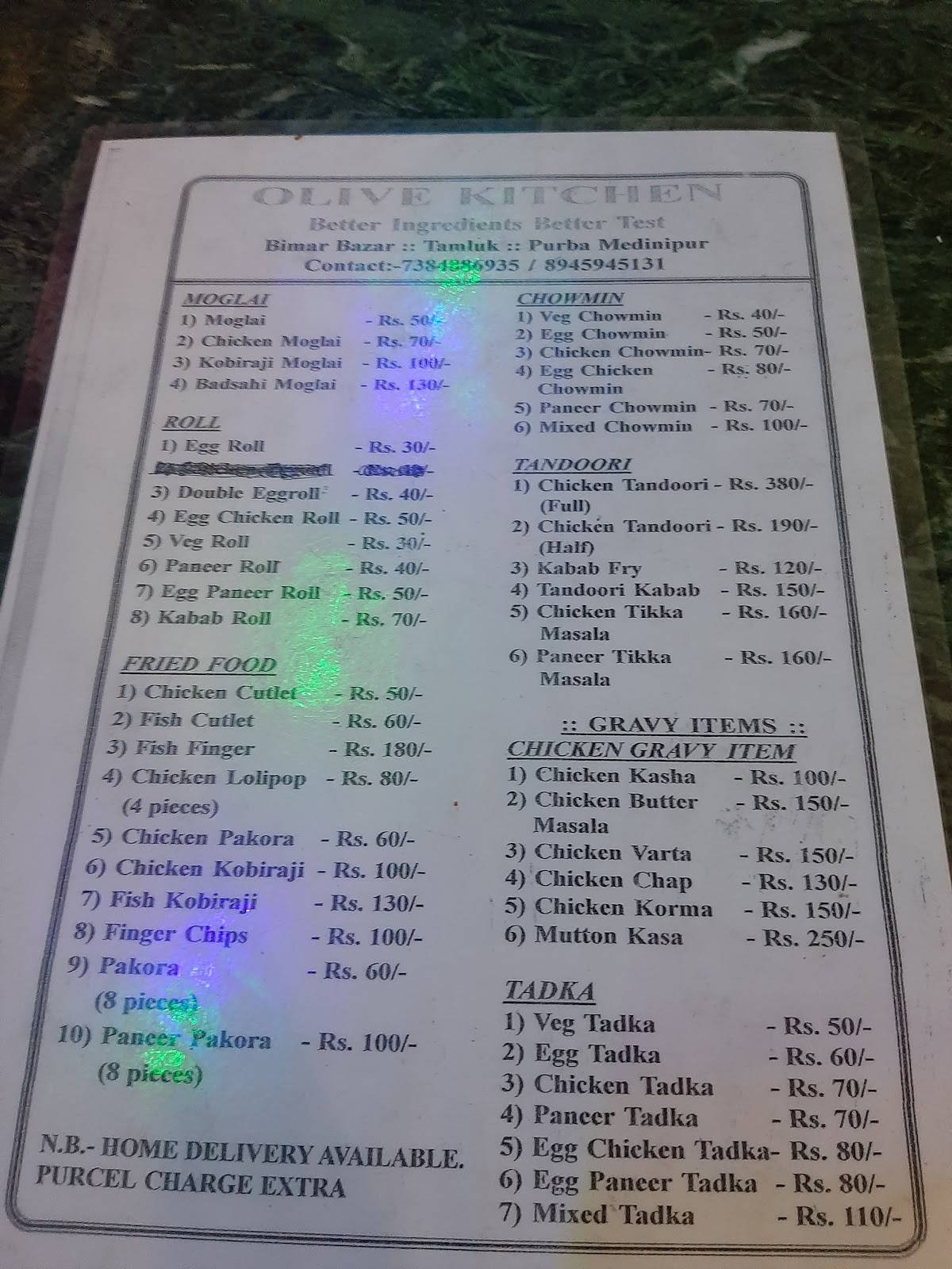 Menu at Olive Kitchen, Tamluk