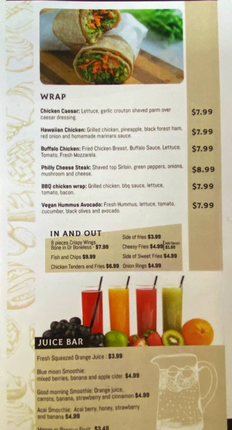 Menu at Oliver’s Café restaurant, Leominster