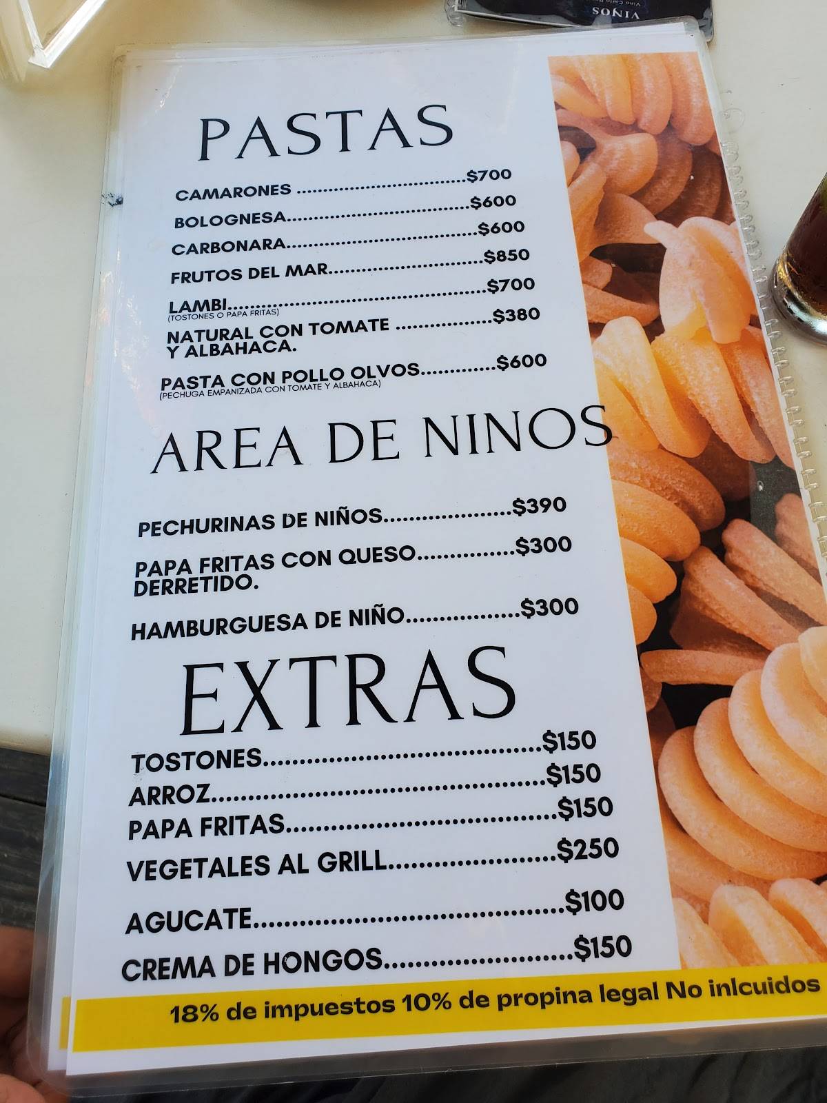Menu at Olvos Restaurant, Boca Chica, Ave Juan Bautista Vicini