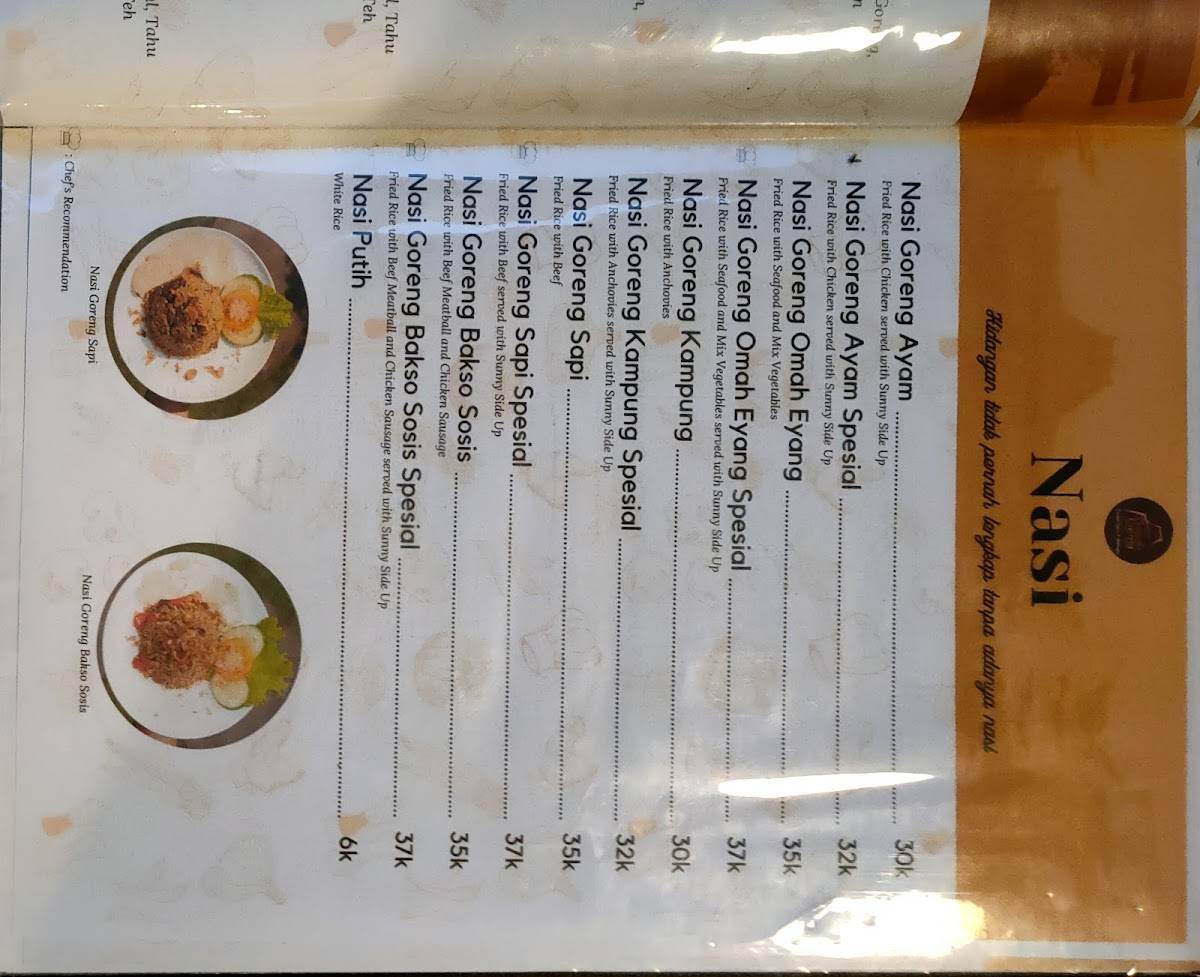 Menu at Omah Eyang Resto restaurant, Klaten, Jl. Manisrenggo No.KM. 0