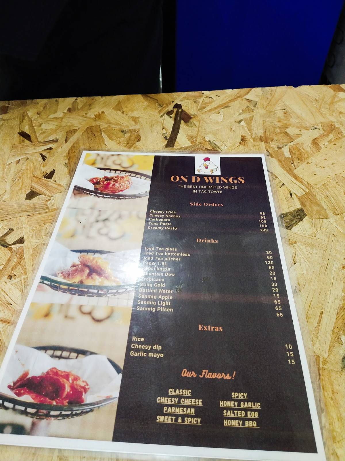 Menu at On D' Wings Tacloban restaurant, Tacloban City