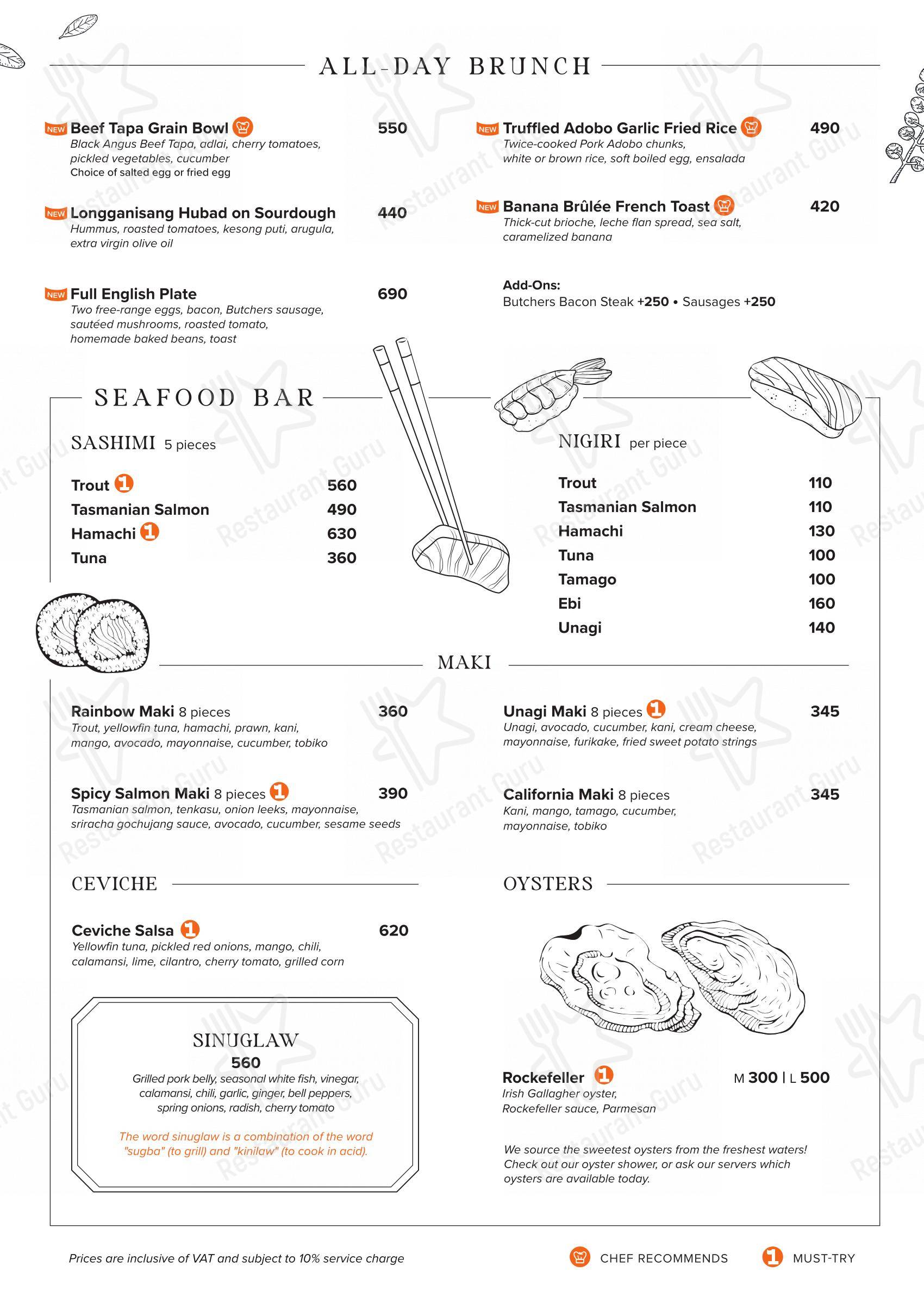 Menu at One World Deli Makati restaurant, Makati