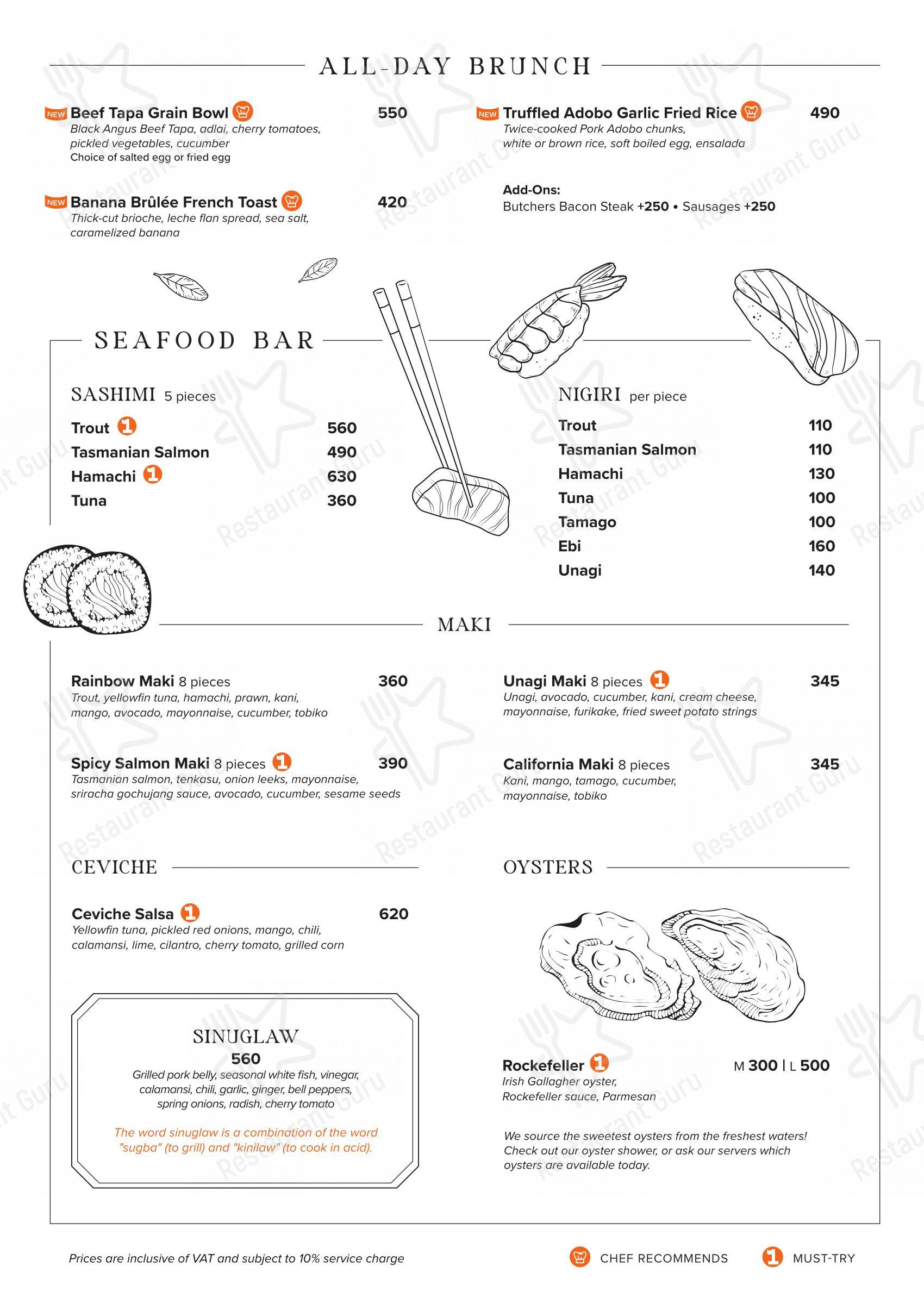 Menu at One World Deli Makati restaurant, Makati