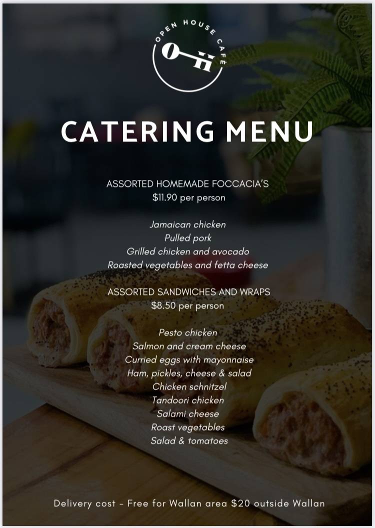 Menu at Open House Café cafe, Wallan